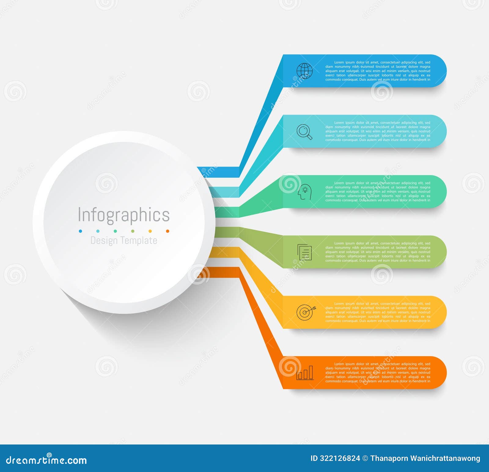 Infographic 6 Options Design Elements for Your Business Data. Vector ...