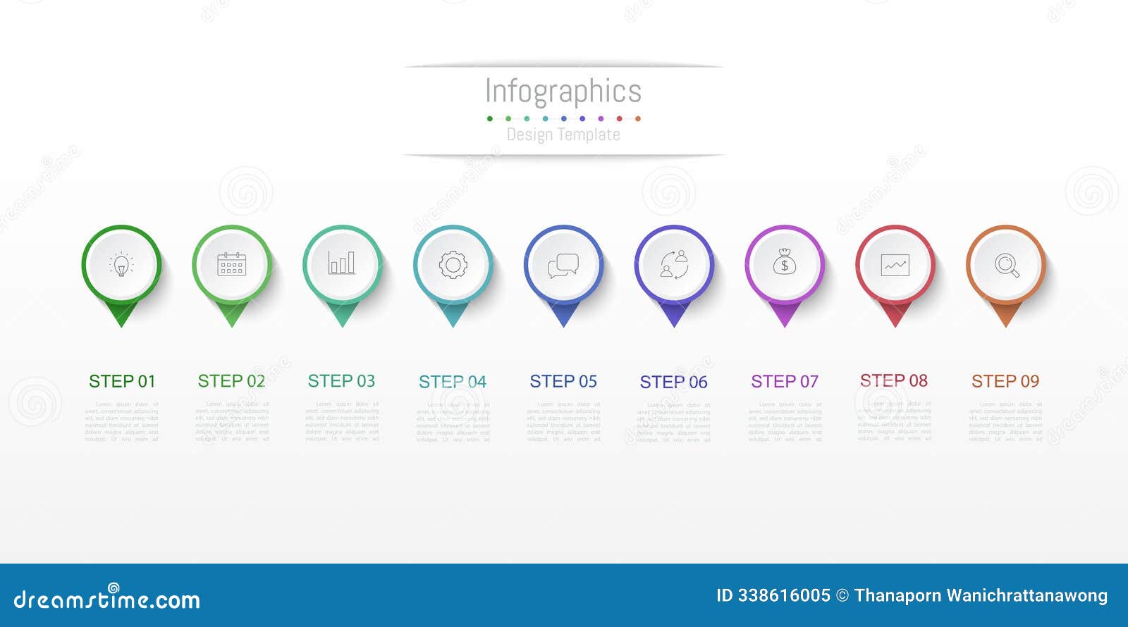 Infographic 9 Options Design Elements for Your Business Data. Vector ...