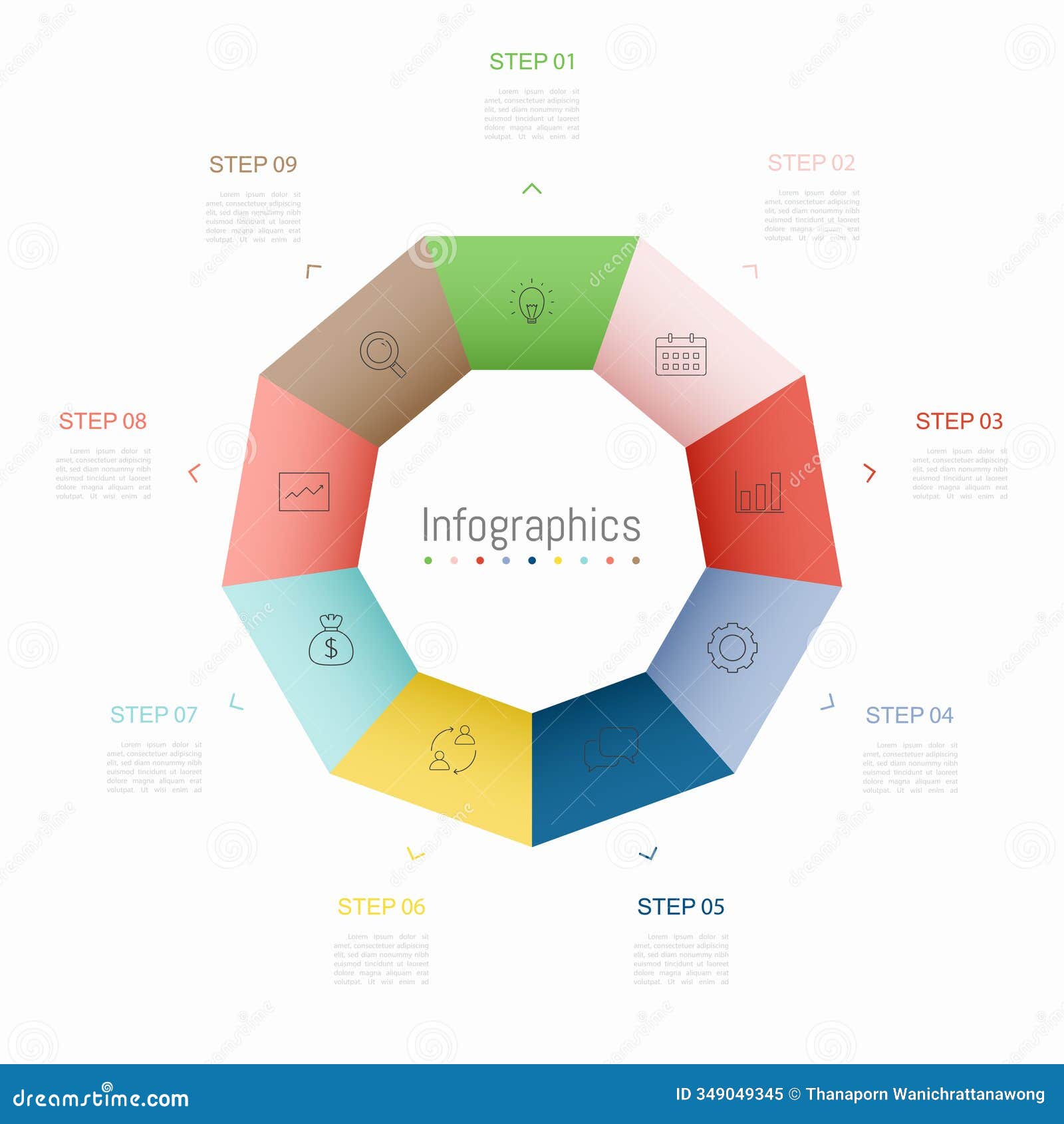 Infographic 9 Options Design Elements for Your Business Data. Vector ...