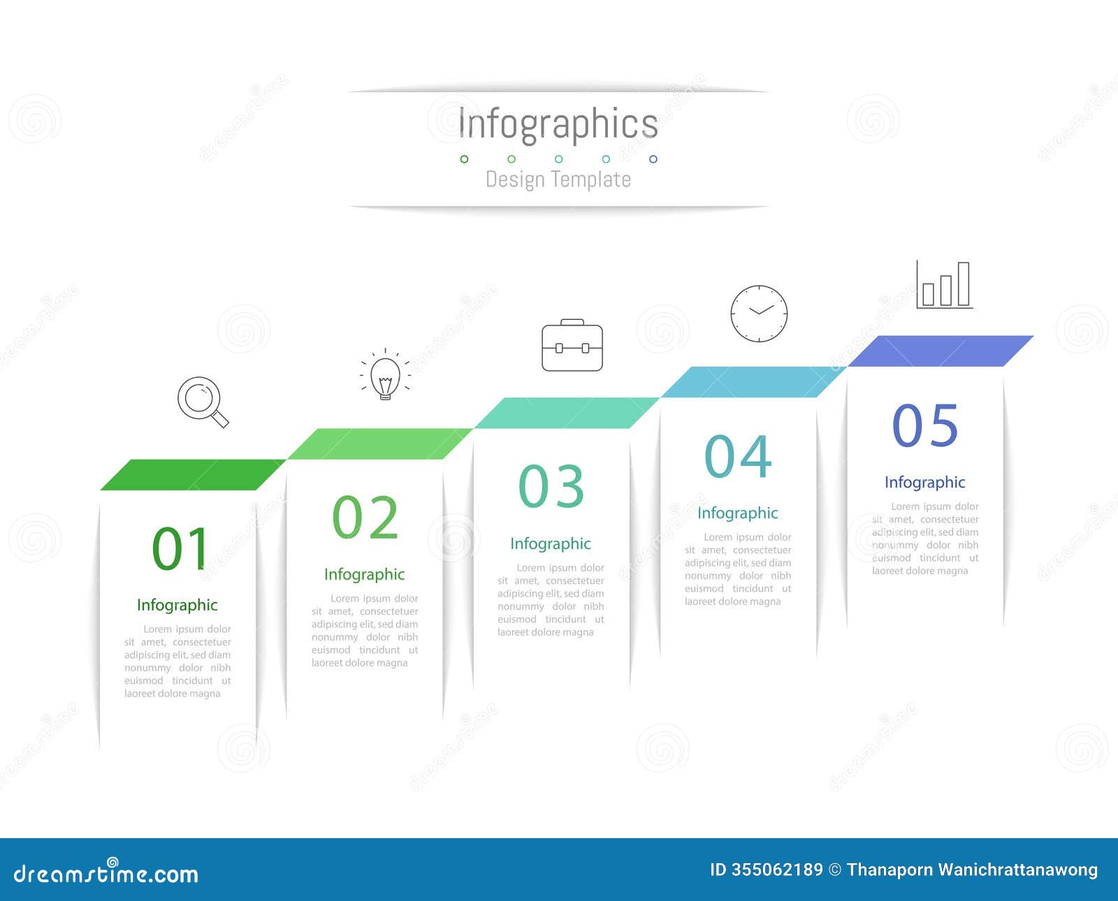 Infographic 5 Options Design Elements for Your Business Data. Vector ...