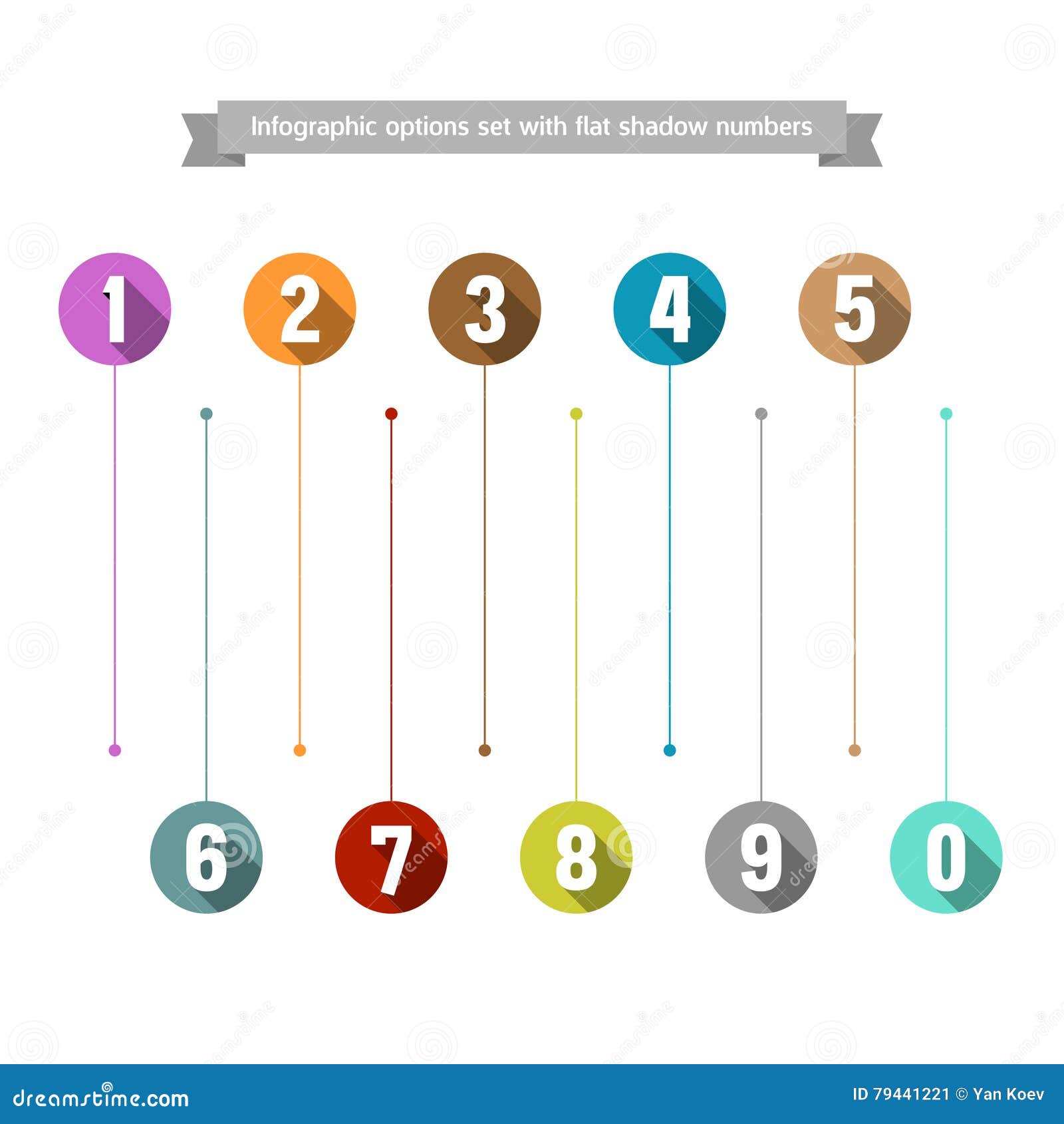 Infographic Options Set with Flat Shadow Numbers Stock Vector ...