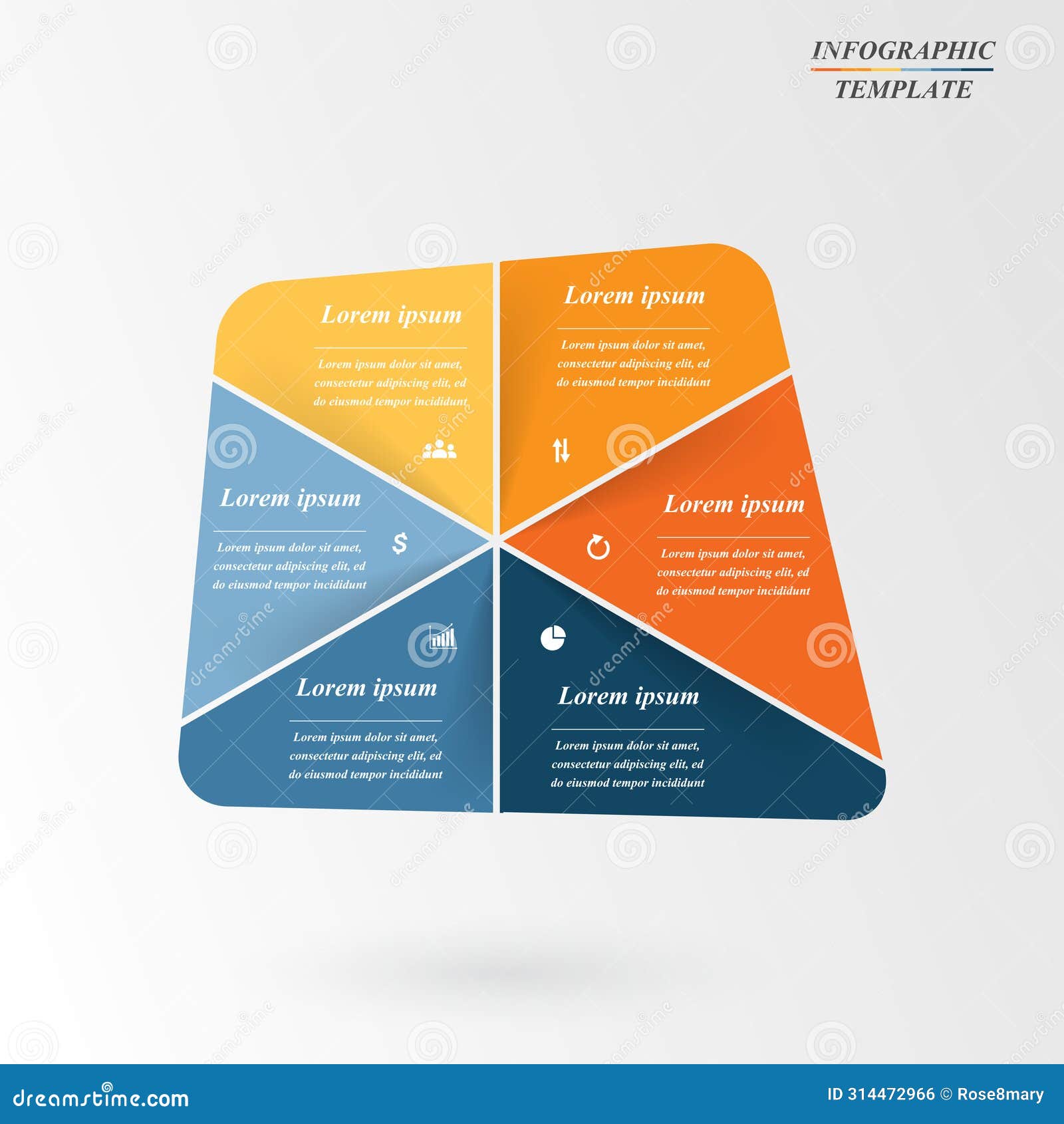 Infographic with 6 options stock vector. Illustration of marketing ...
