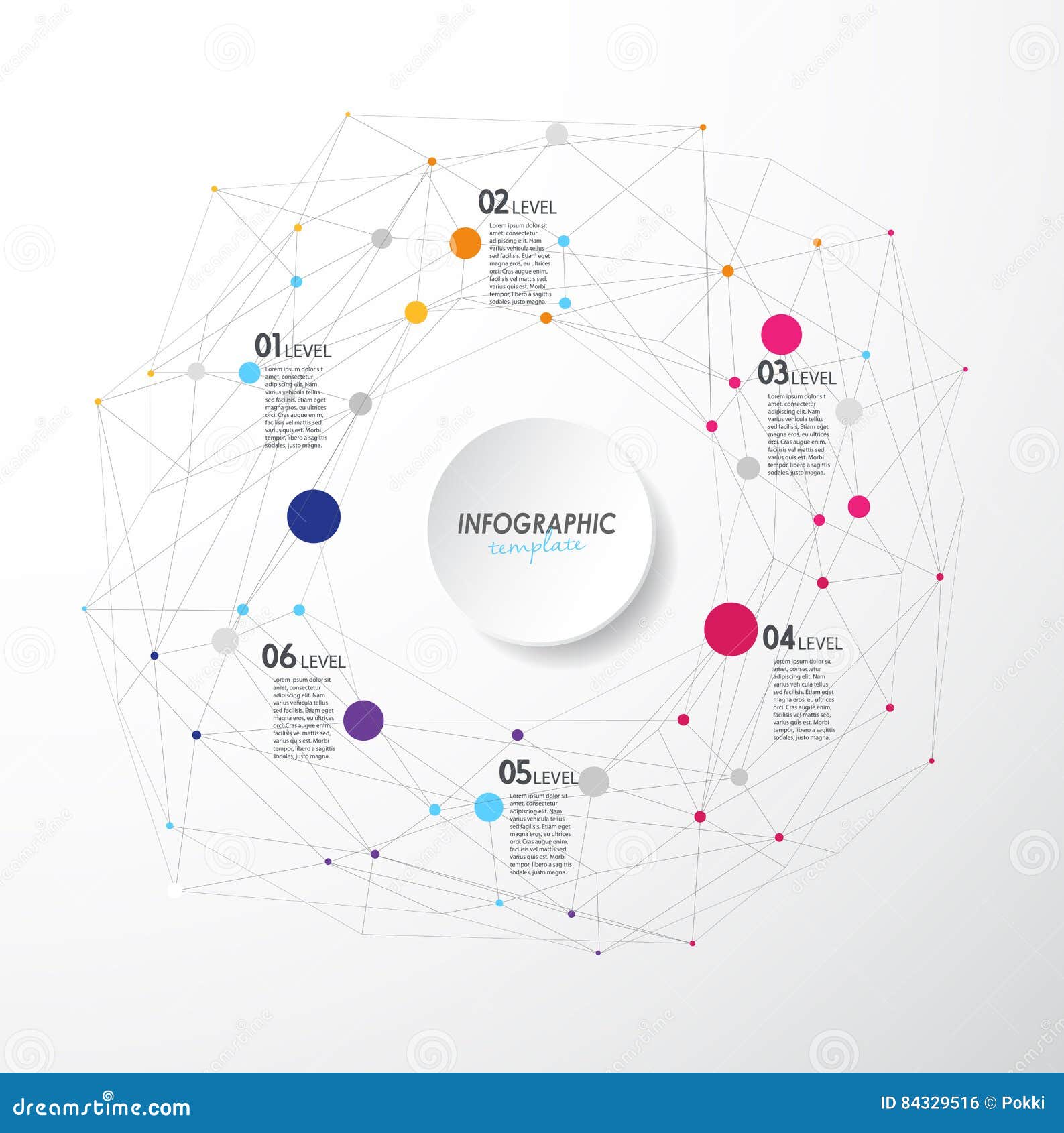 Infographic Overview Template with Colorful Circles Stock Vector ...