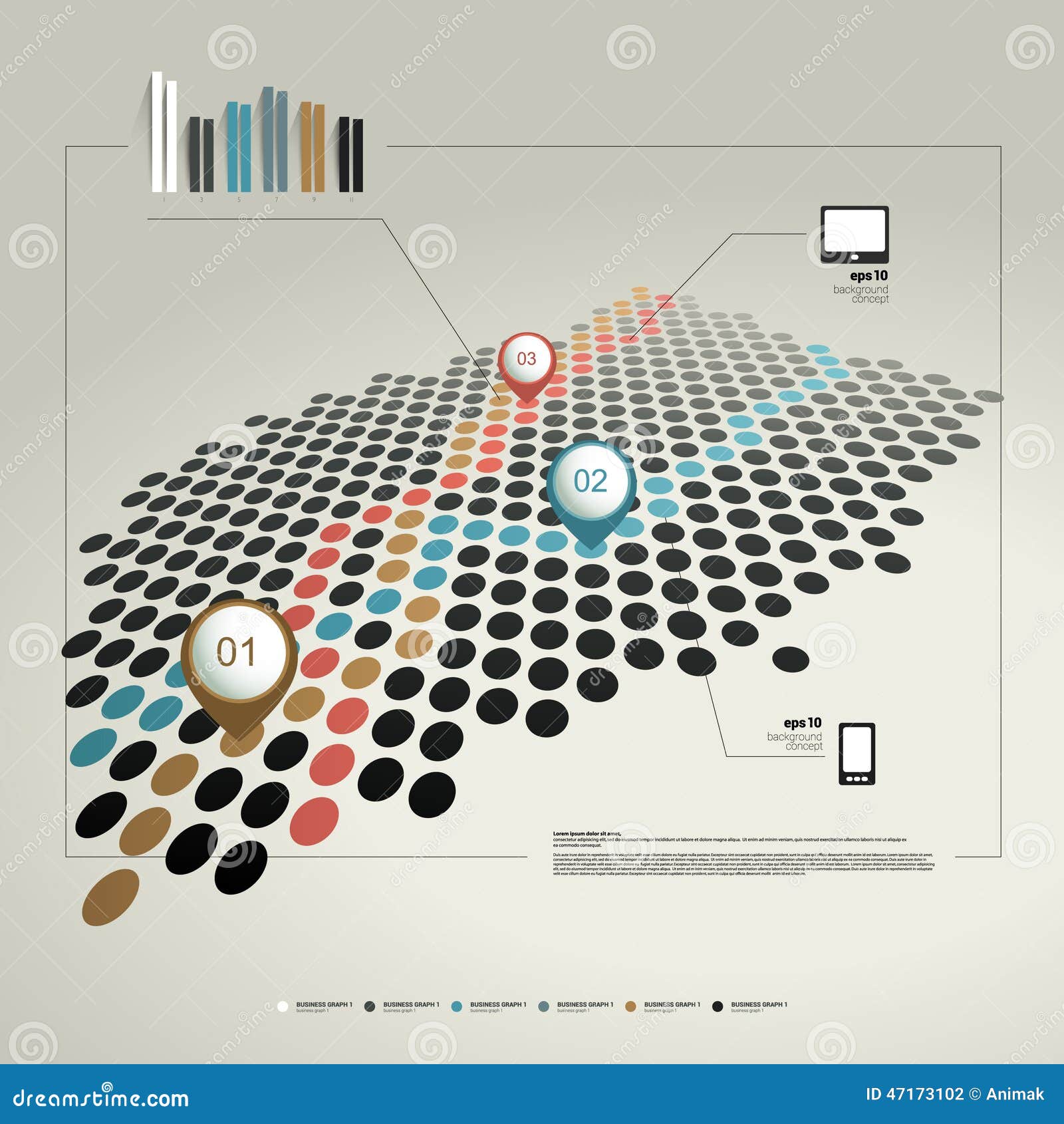 Infographic Page with Charts and Text Fields. Stock Vector ...
