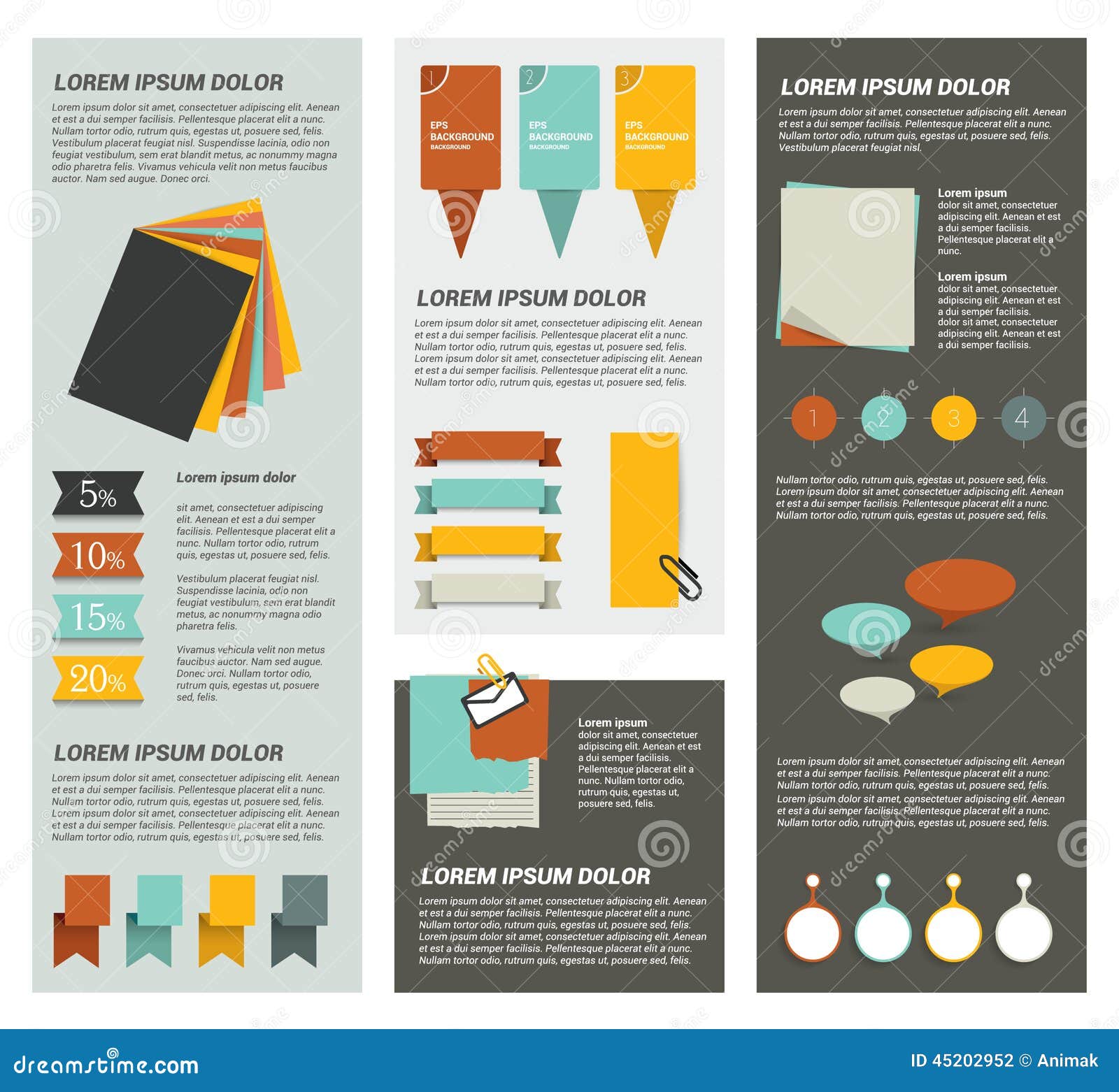 Infographic page template. stock vector. Illustration of chart - 45202952