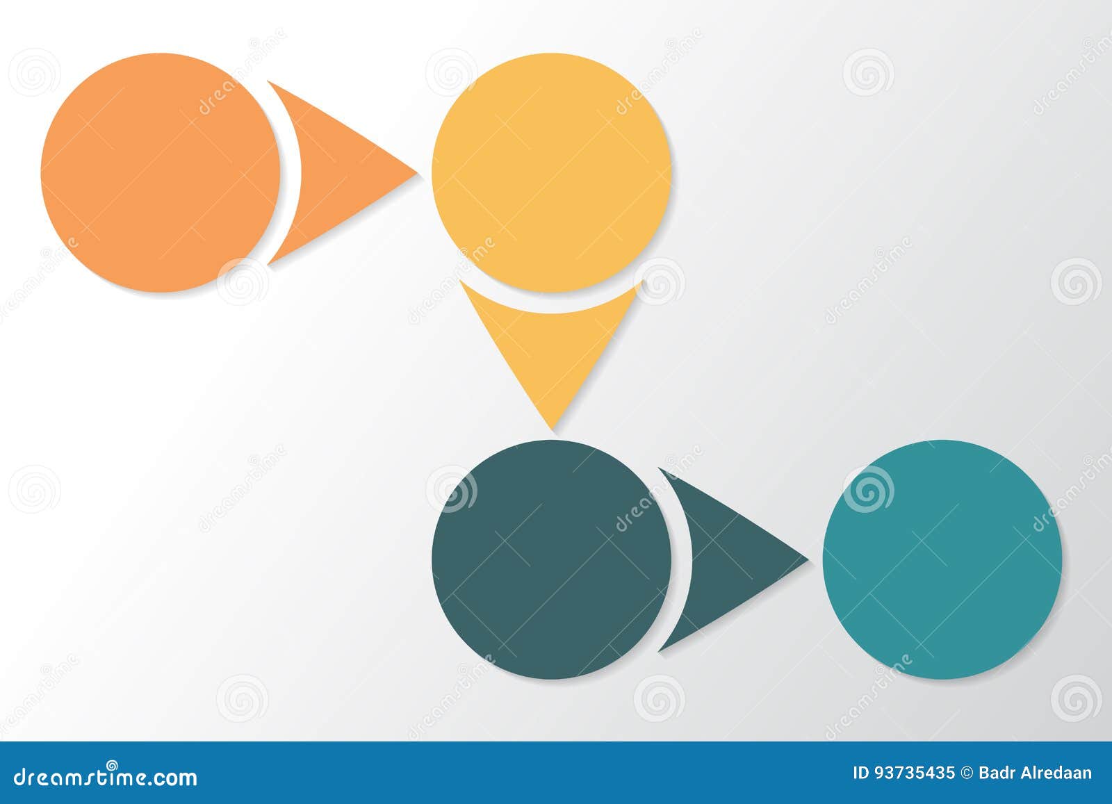Infographic 4 Parts, Pieces, Sections or Steps. Vector Template. Stock ...