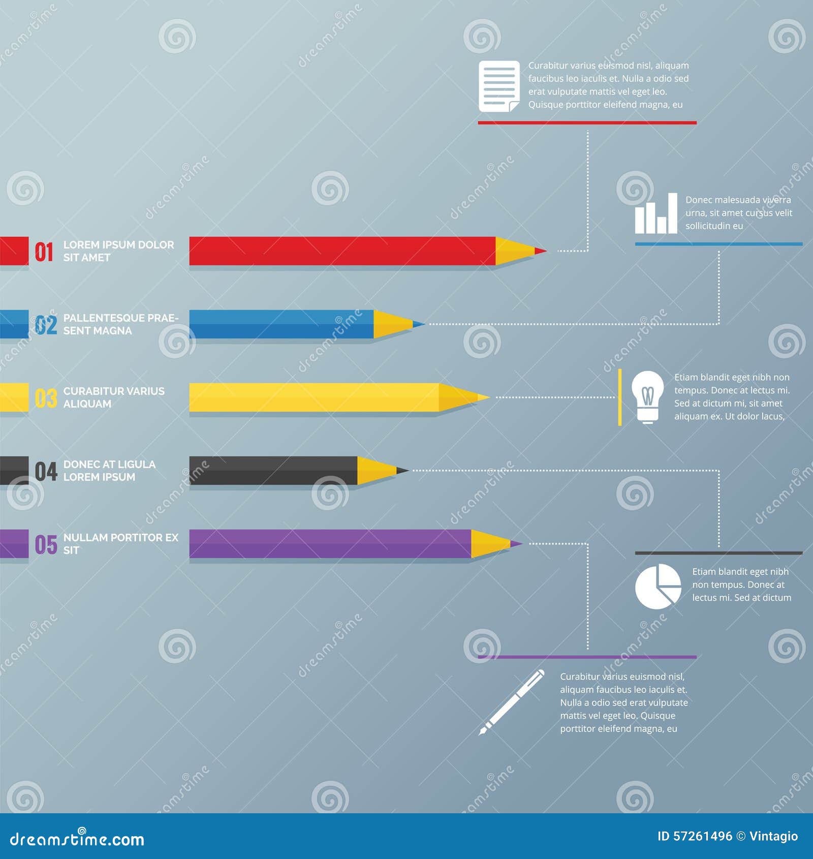Infographic Pencil stock vector. Illustration of infographic - 57261496