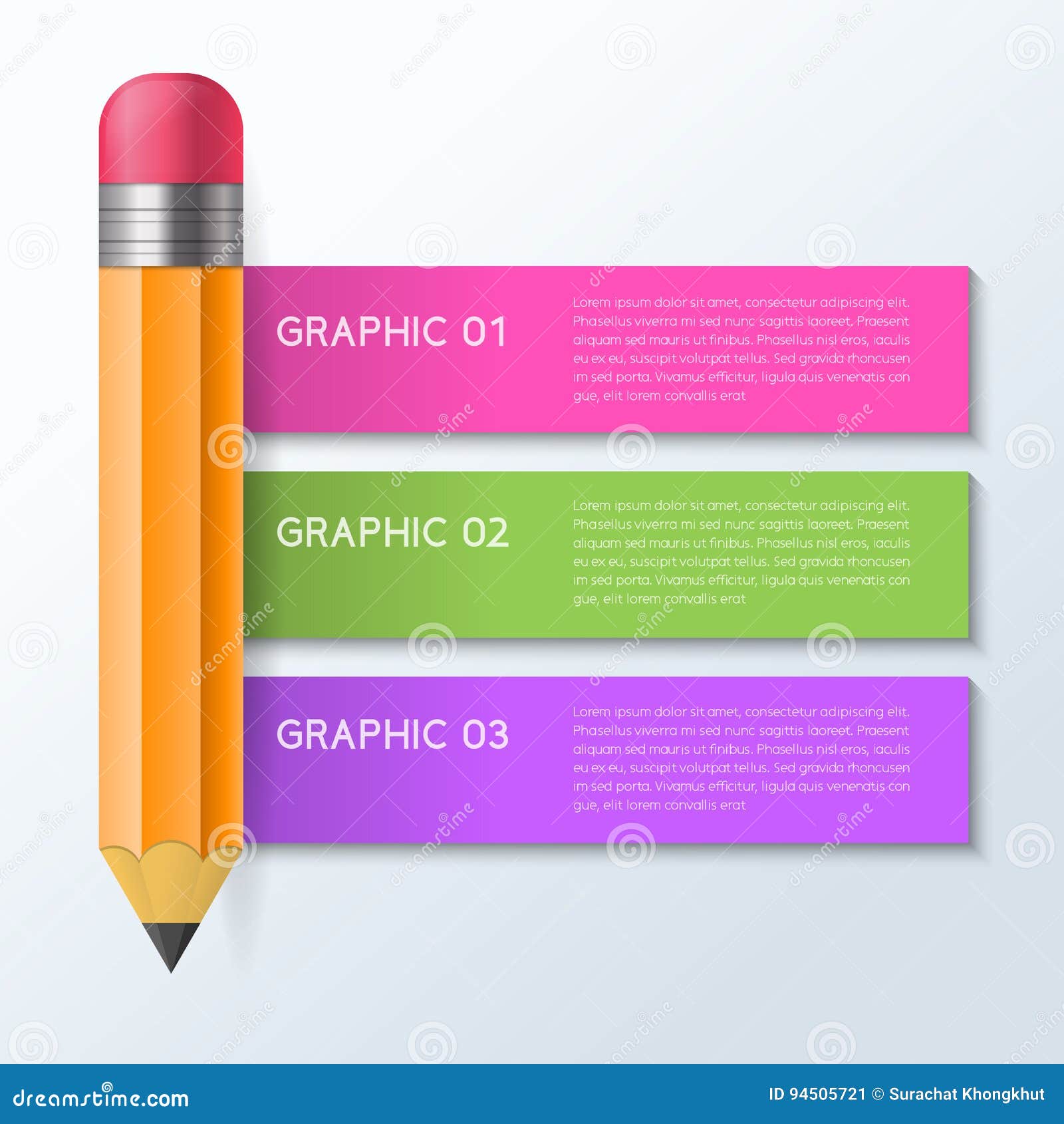 Infographic Pencil Design Template Stock Vector - Illustration of ...