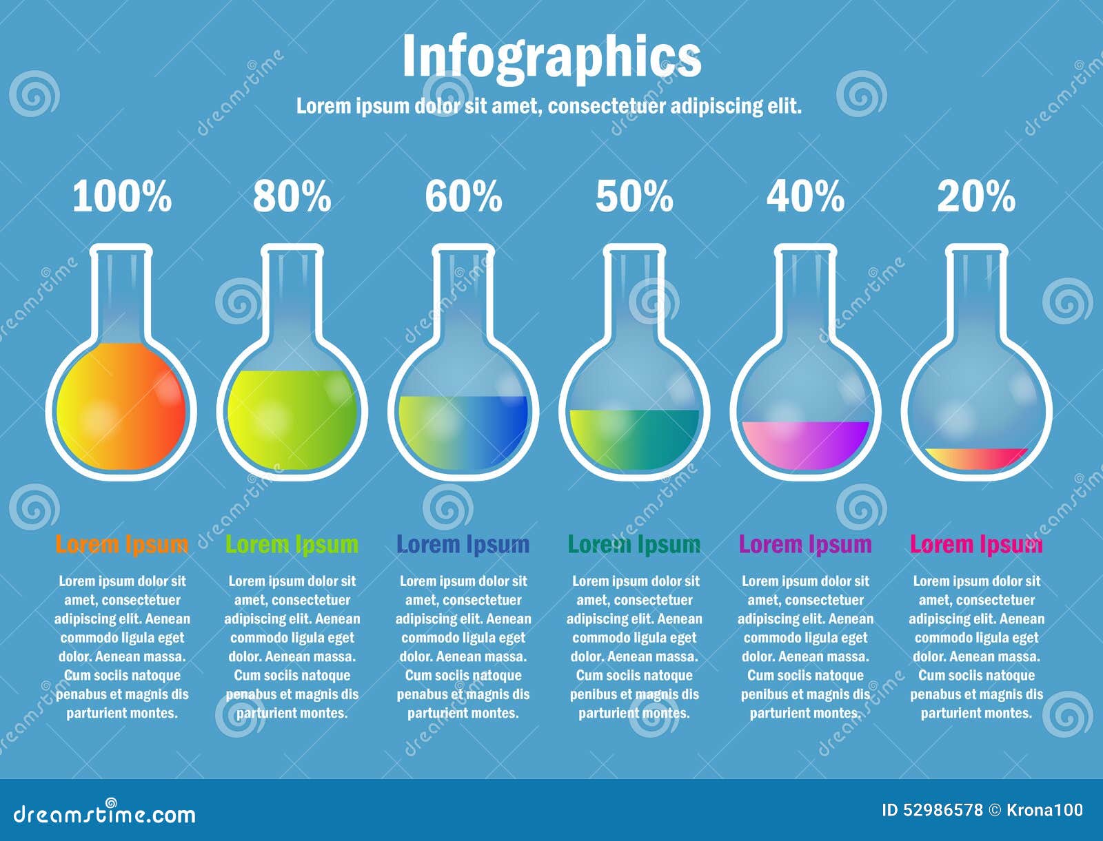 Infographic with Percent End Color Test Tube Stock Vector ...