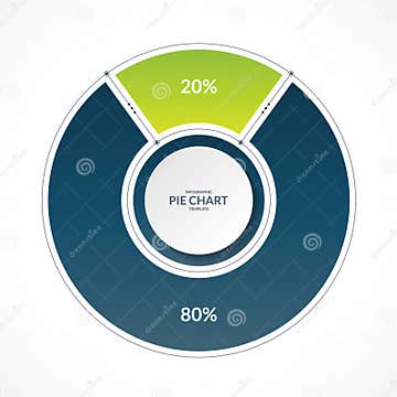 Infographic Pie Chart Circle in Thin Line Flat Style. Share of 20 and ...