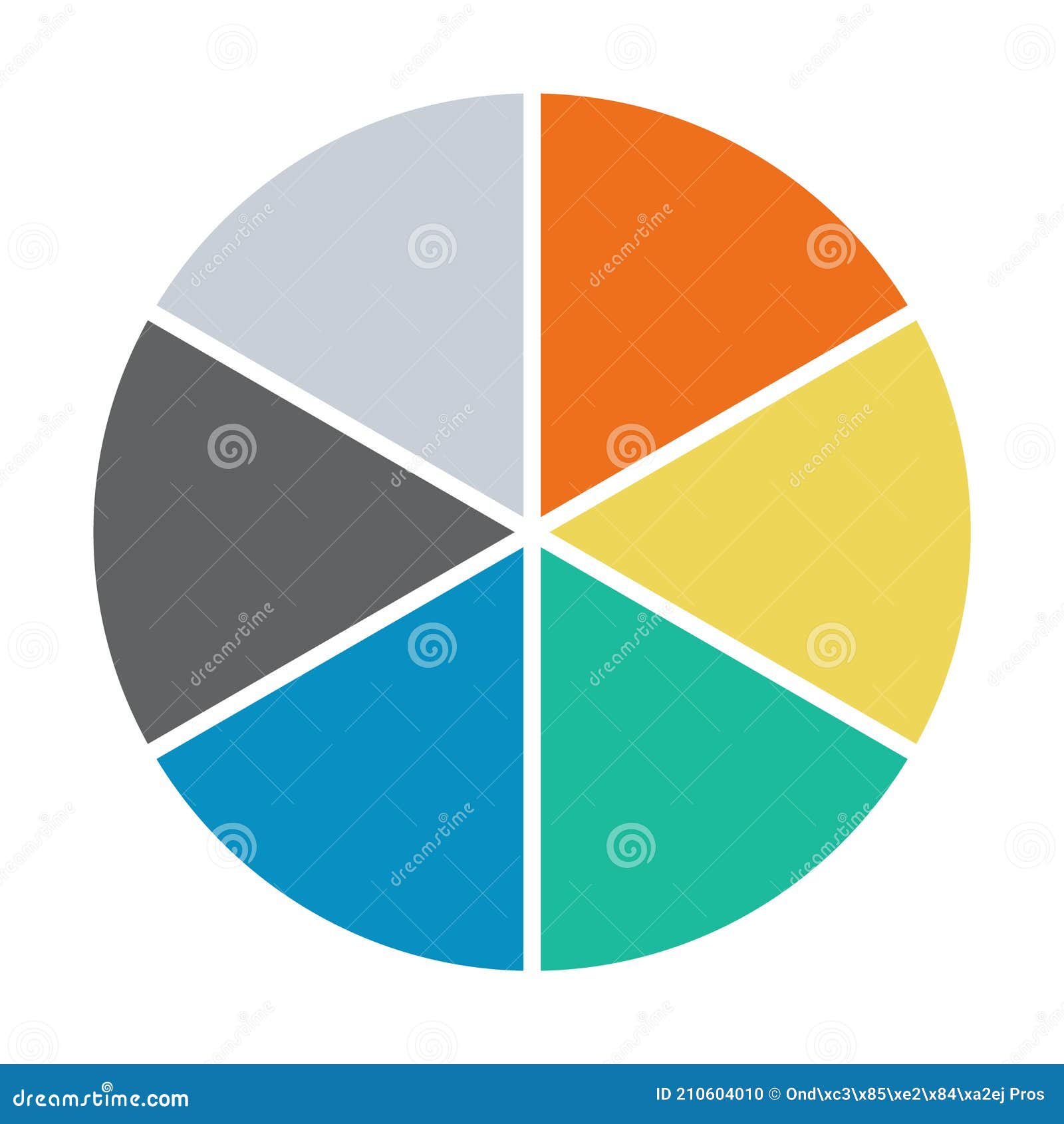 Infographic Pie Chart. Cycle Presentation Diagram 6 Section. Vector ...