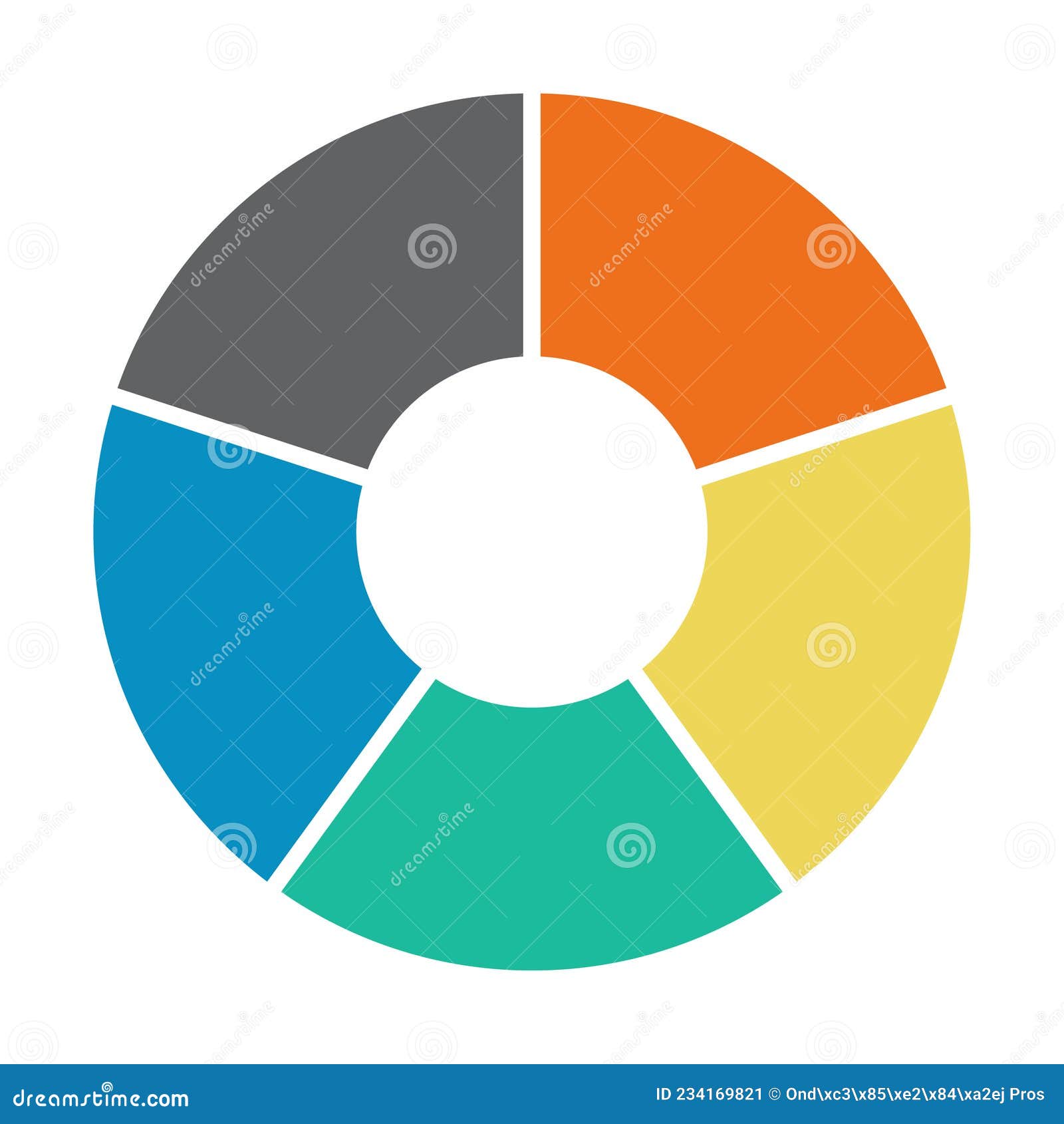 Infographic Pie Chart. Cycle Presentation Diagram 5 Section. Vector ...