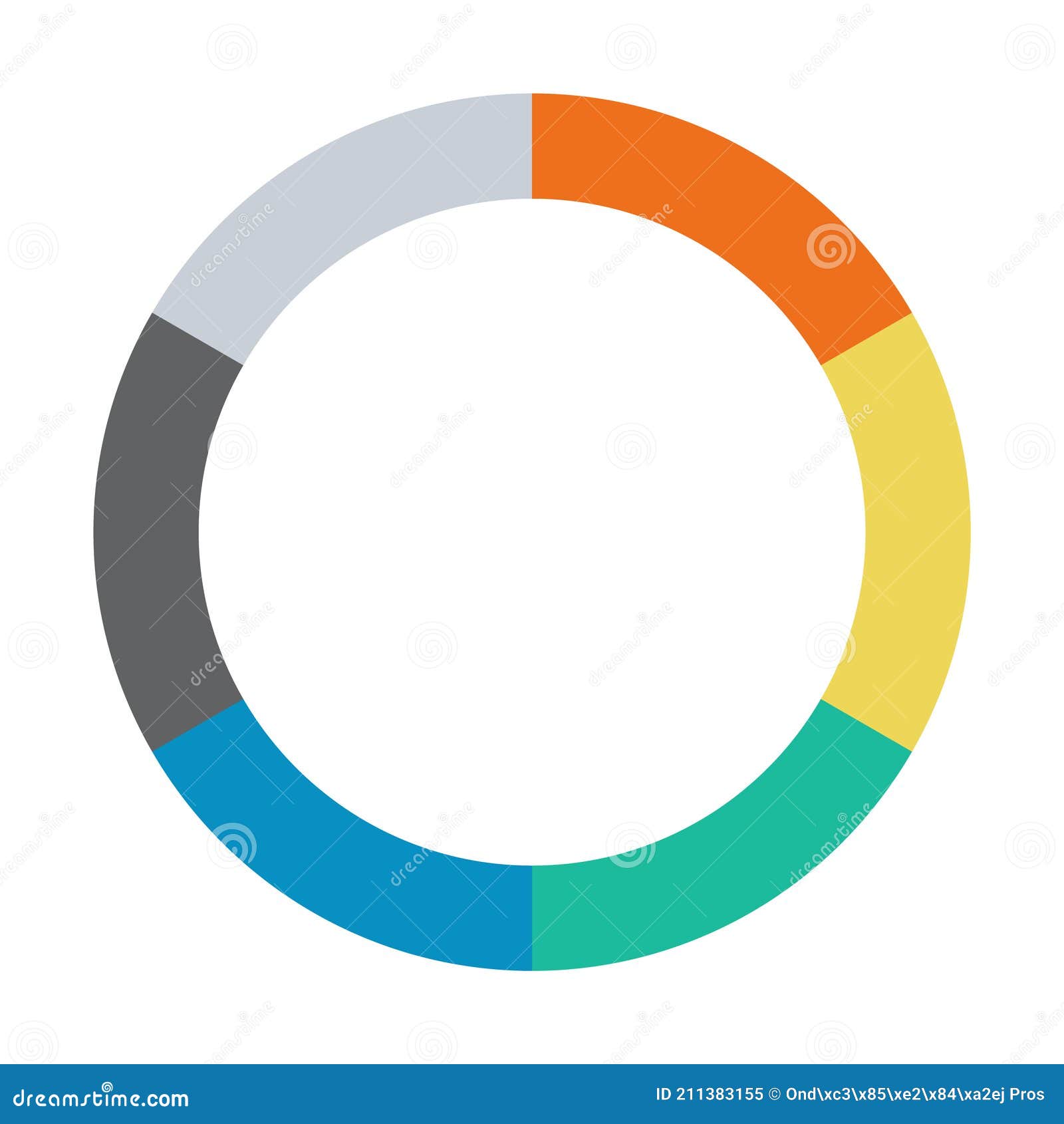 Infographic Pie Chart. Cycle Presentation Diagram 6 Section. Vector ...