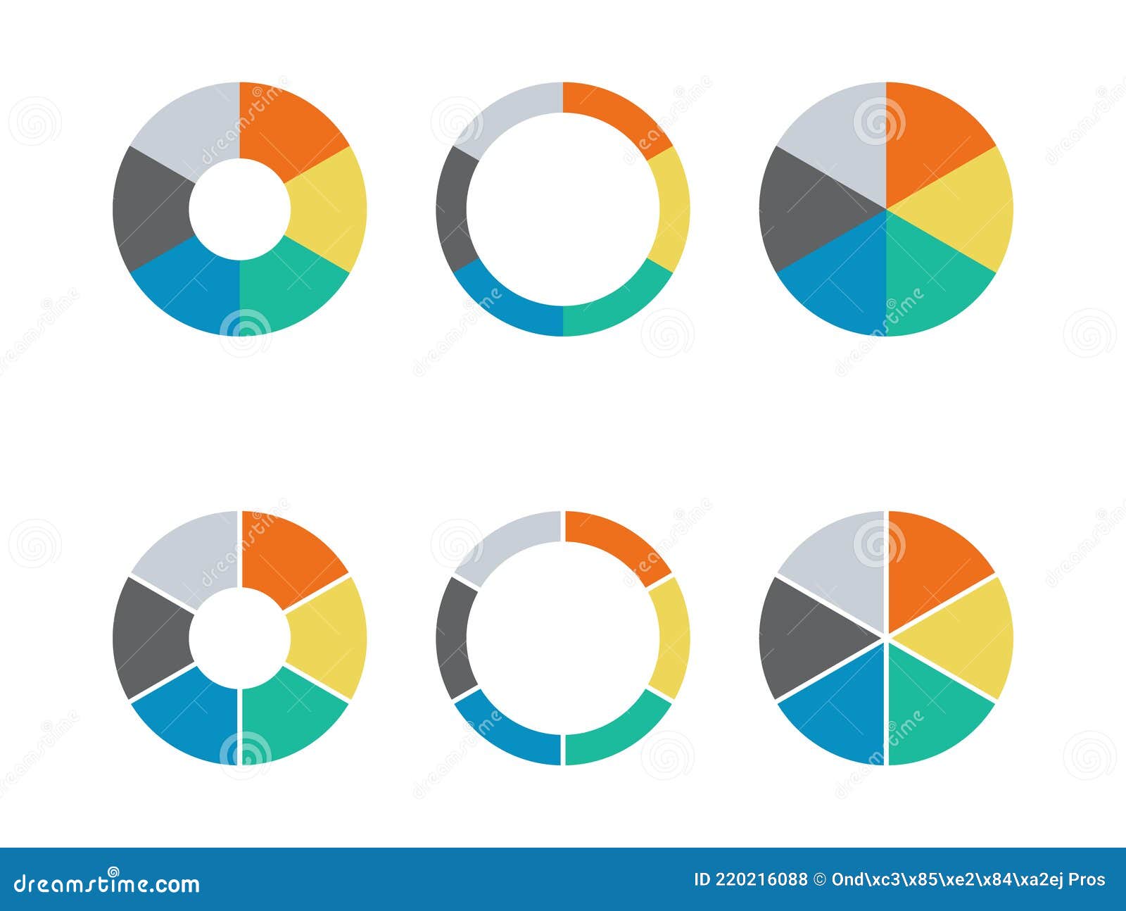 Infographic Pie Chart Set. Cycle Presentation Diagram of Collection 6 ...