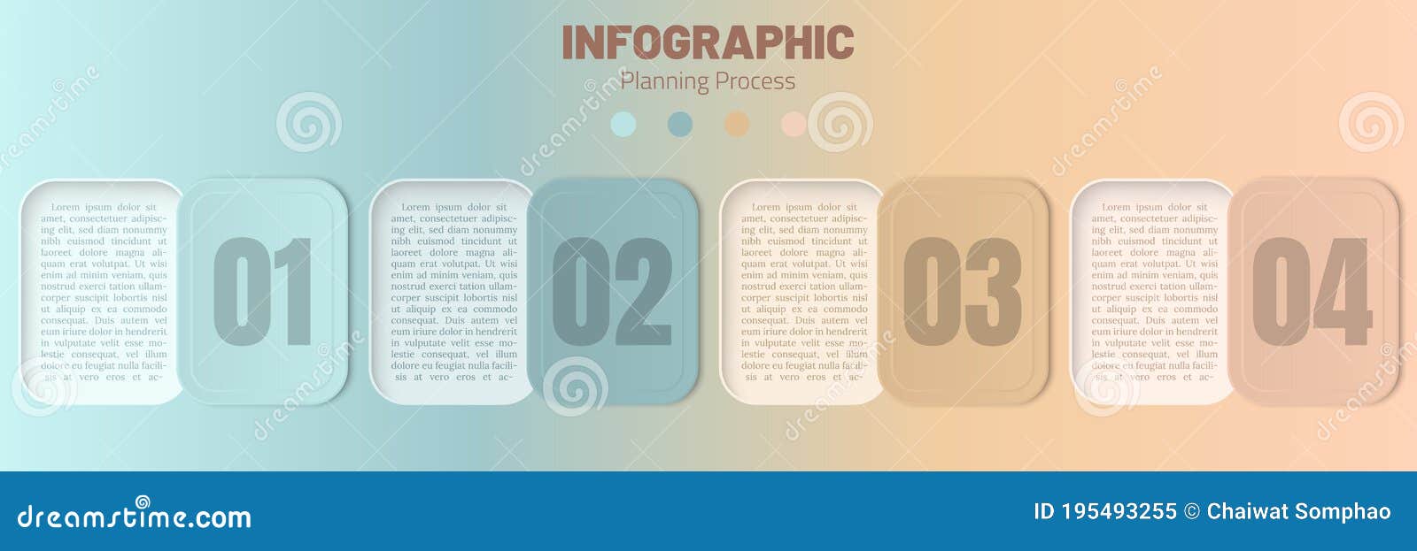 Infographic Planning Process with Four Steps Stock Vector ...