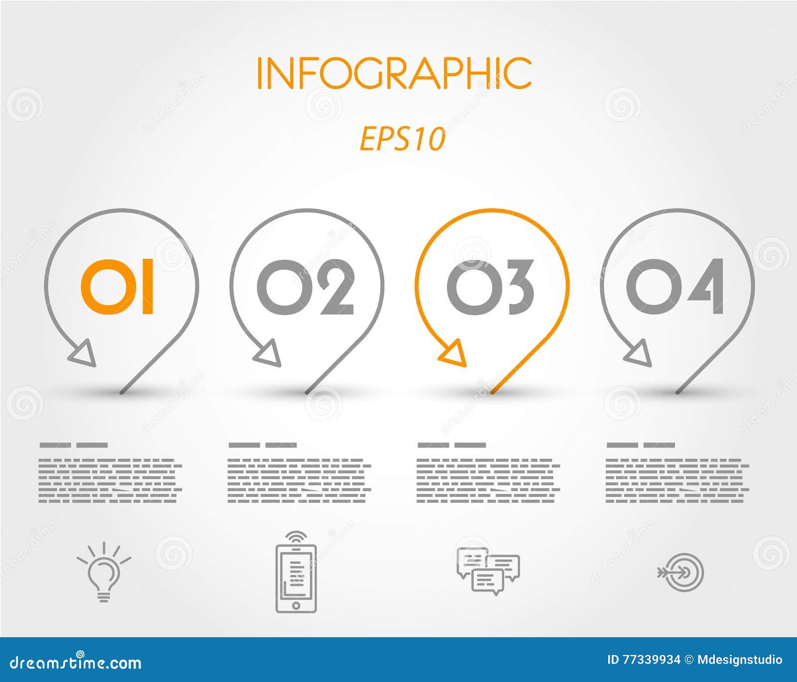 Infographic with pointers stock vector. Illustration of bulb - 77339934