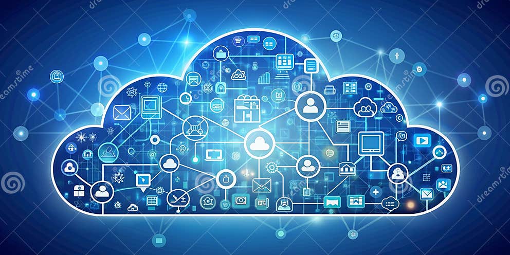 Infographic Presenting the Advantages of Cloud Computing and Displays a Cloud Formation Composed ...