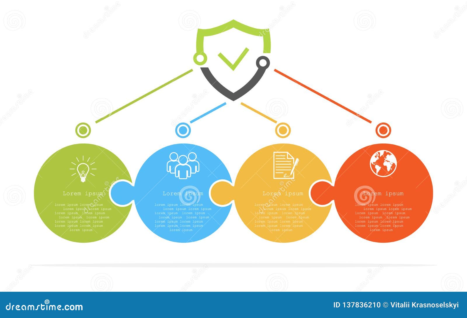 Infographic Process Business Steps Safe Project, Vector Stock Vector ...