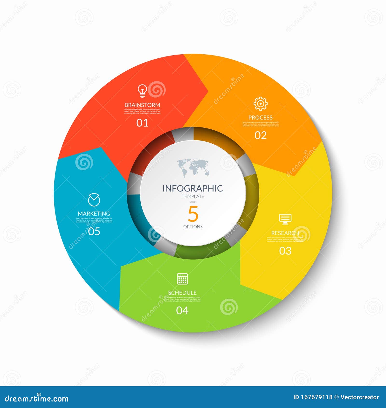 Infographic Process Chart. Design Template with 5 Circular Arrows Stock ... Infographic Process Chart. Design Template with 5 Circular Arrows Stock ...