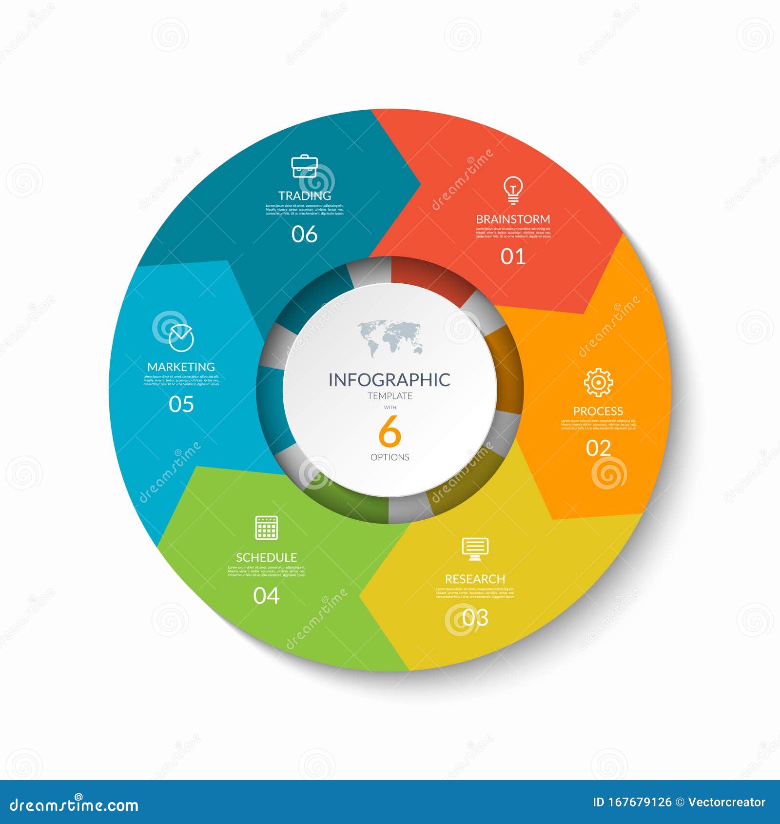 Infographic Process Chart. Design Template with 6 Circular Arrows Stock ... Infographic Process Chart. Design Template with 6 Circular Arrows Stock ...