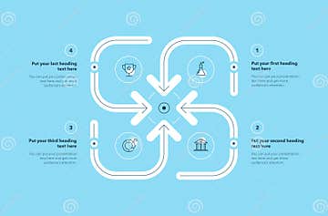 Infographic Process Template with Four Steps - Blue Version Stock Vector - Illustration of ...