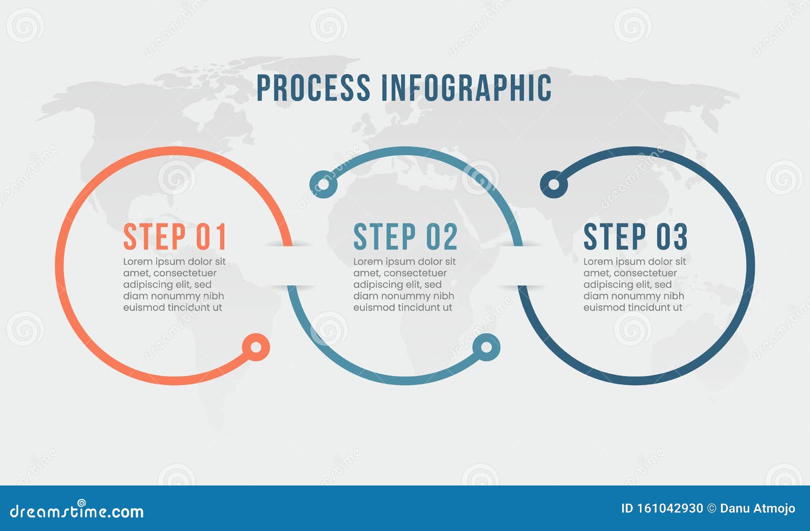 Infographic Process Timeline For Business. 3 Point Step. Vector Stock ...