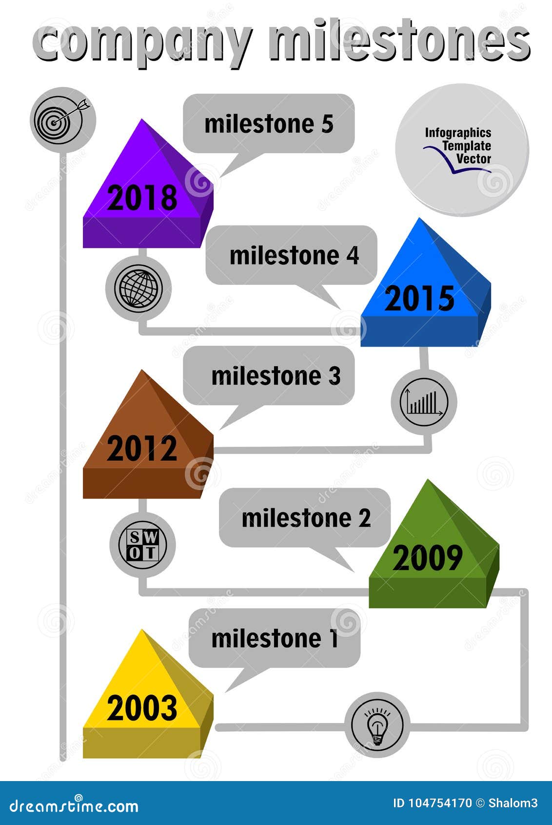 Infographic Process Visualization Template, Abstract Vector with Icons ...