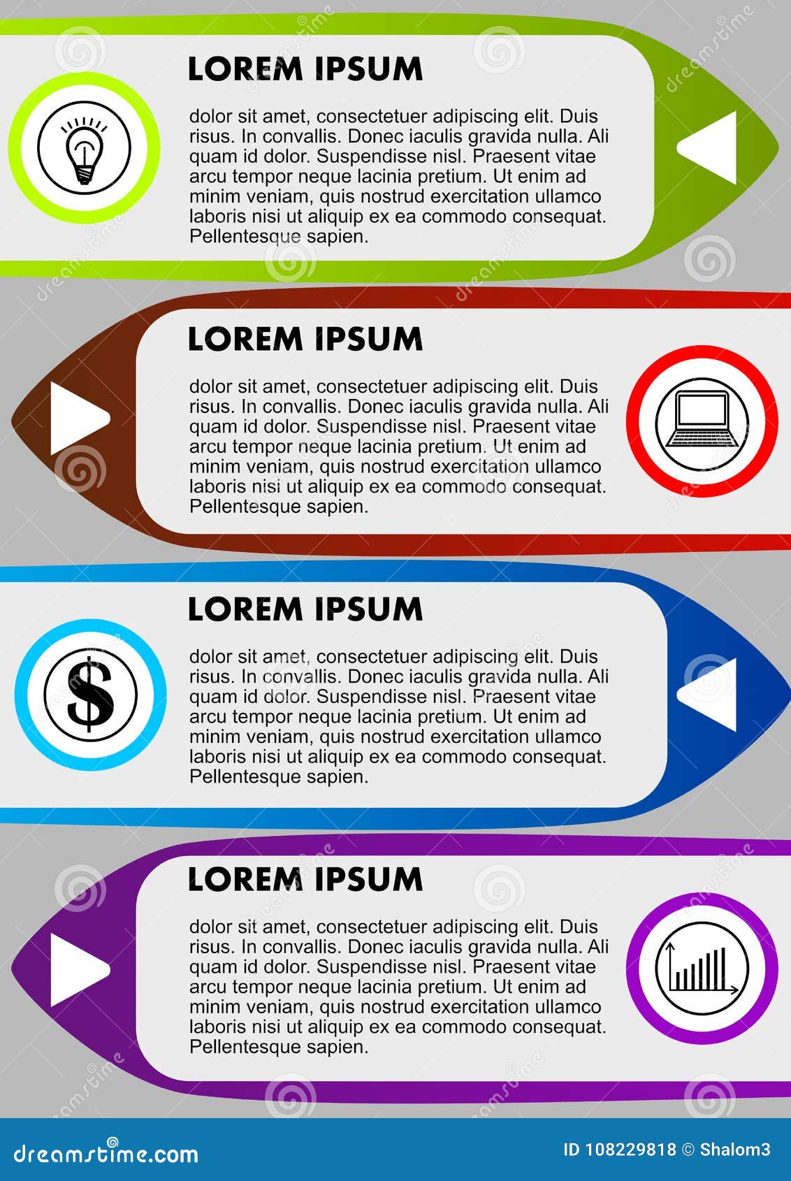 Infographic Process Visualization Template, Abstract Vector with Icons ...