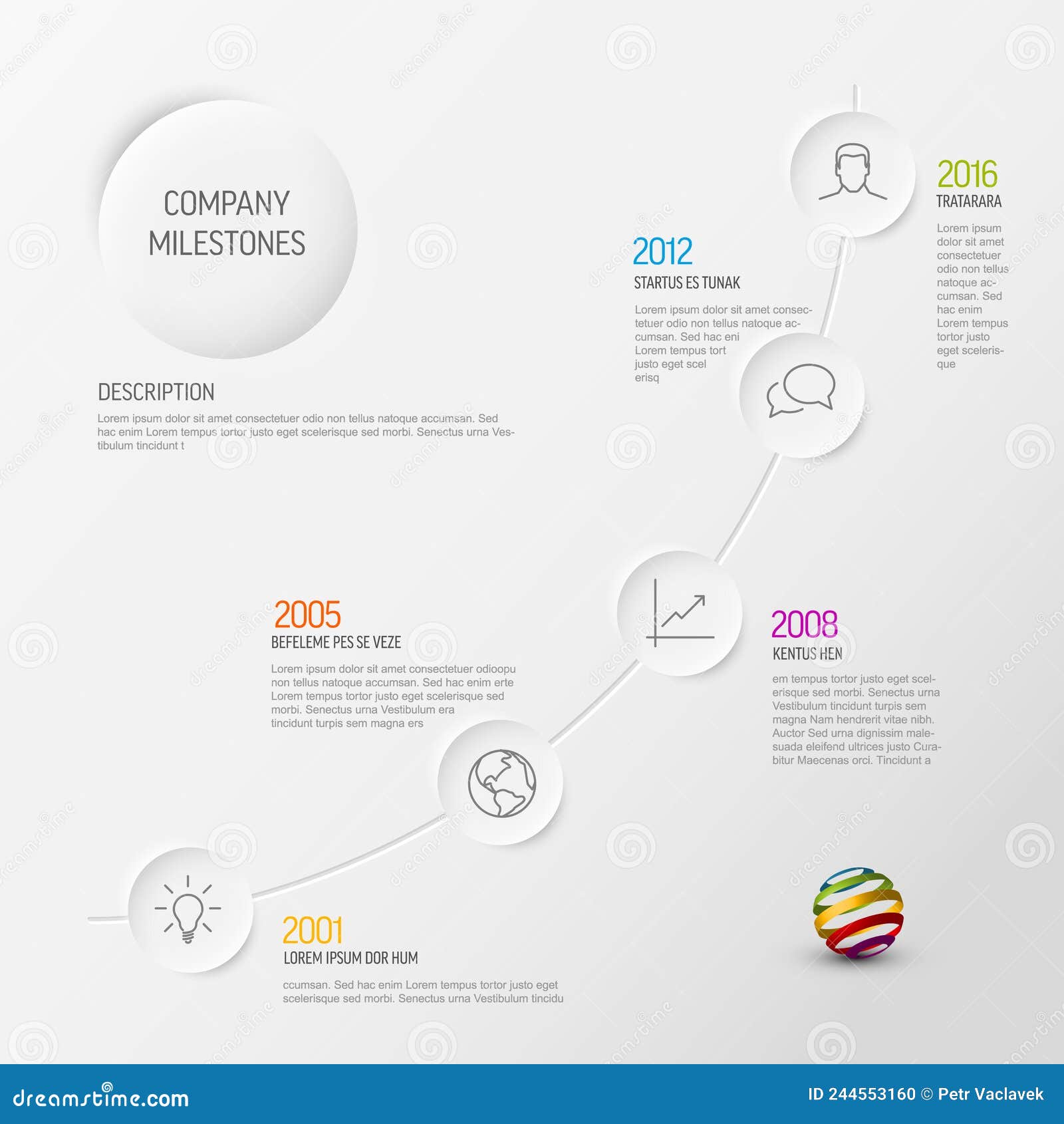 Infographic Progress Timeline Template Stock Vector - Illustration of ...
