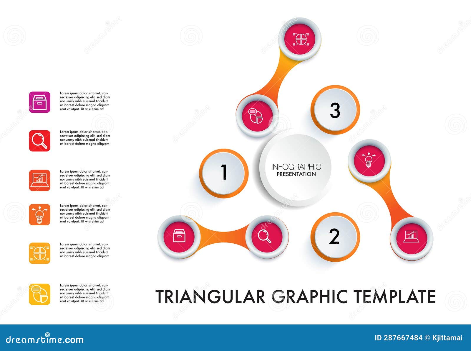 Infographic for Project and Planning Template Triangle Shape Stock ...