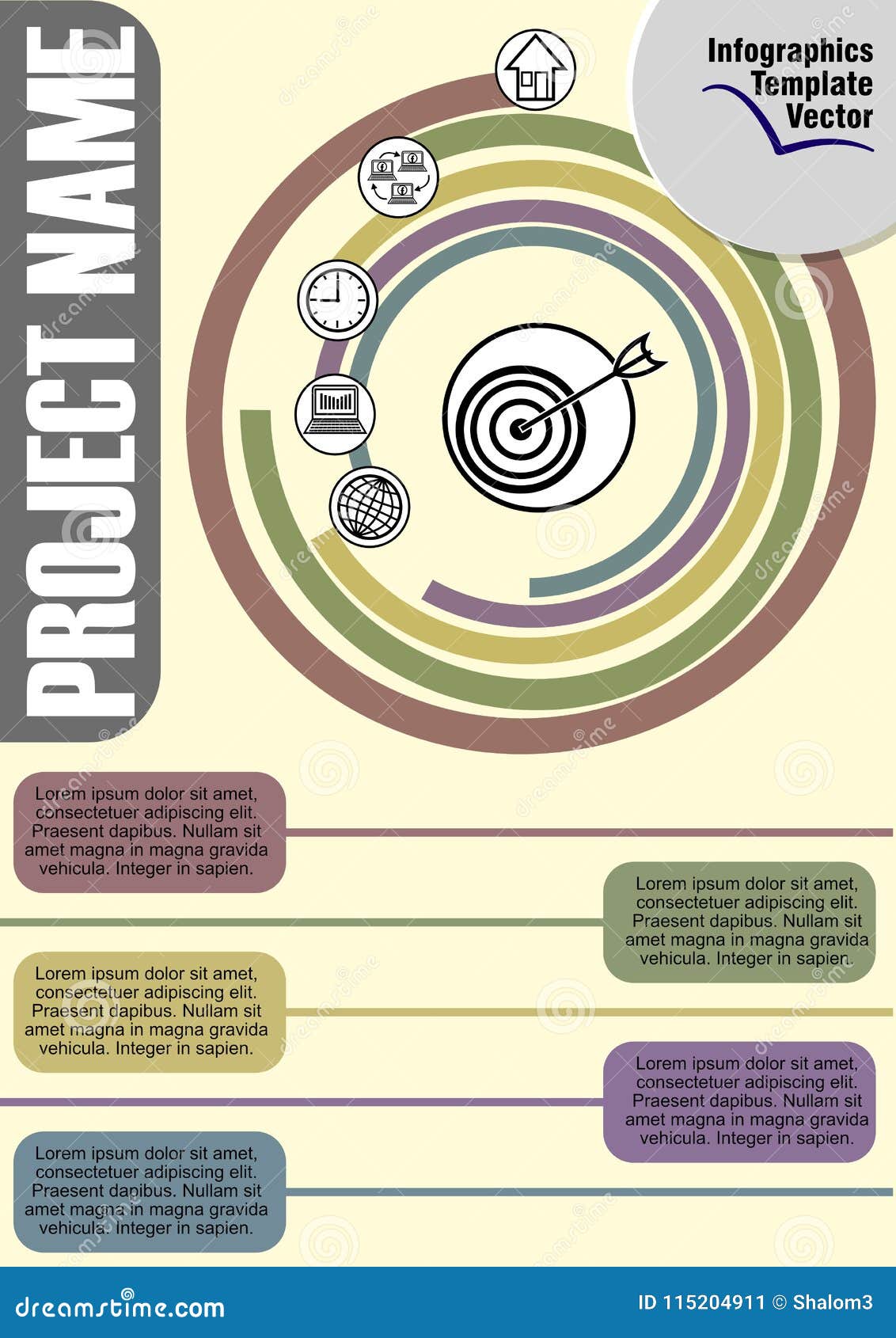 Infographic Project Visualization Template, Abstract Vector with in ...