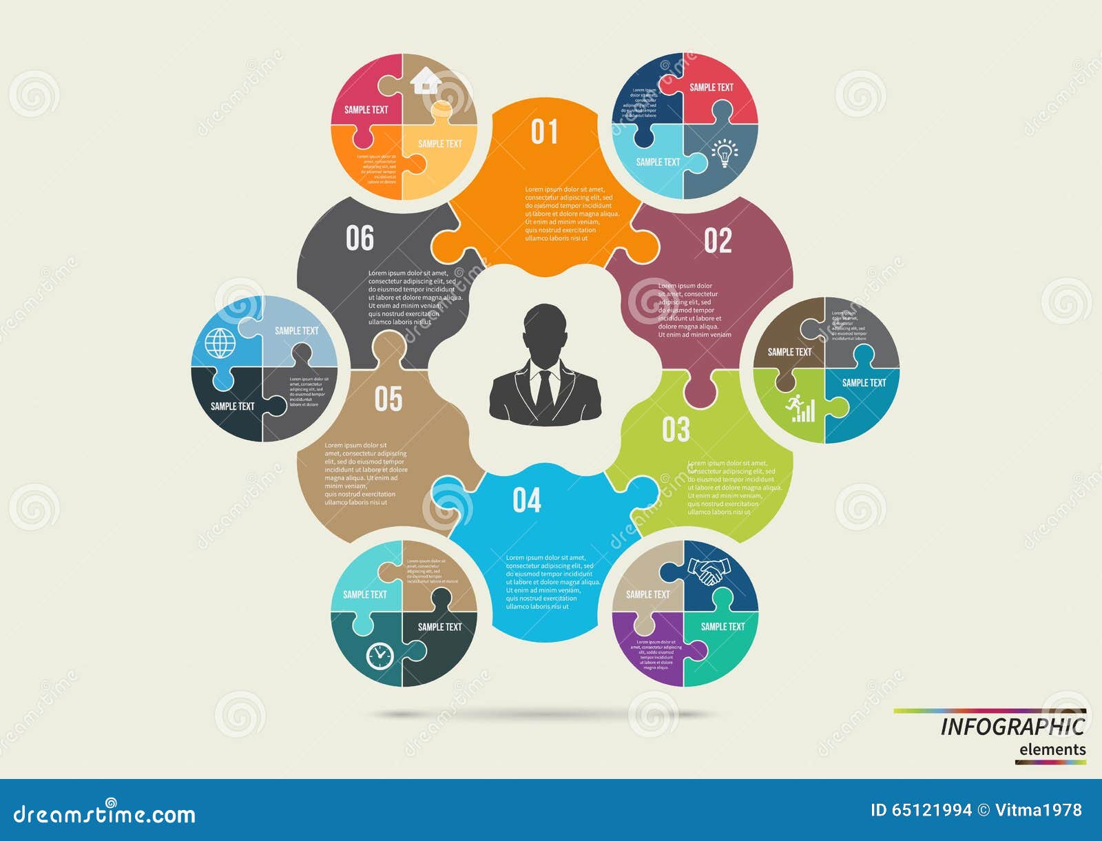 Infographic Puzzle Template . Design Concept for Stock Vector ...