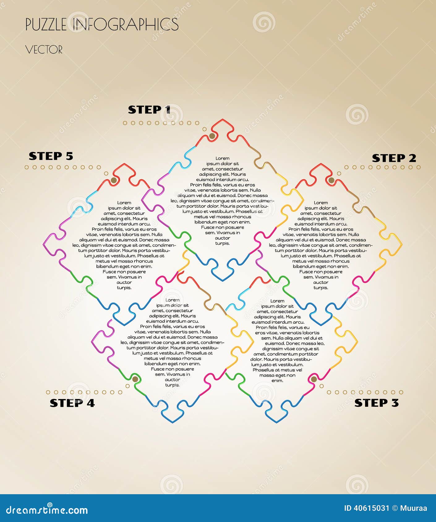 Infographic puzzle vector stock vector. Illustration of diagram - 40615031