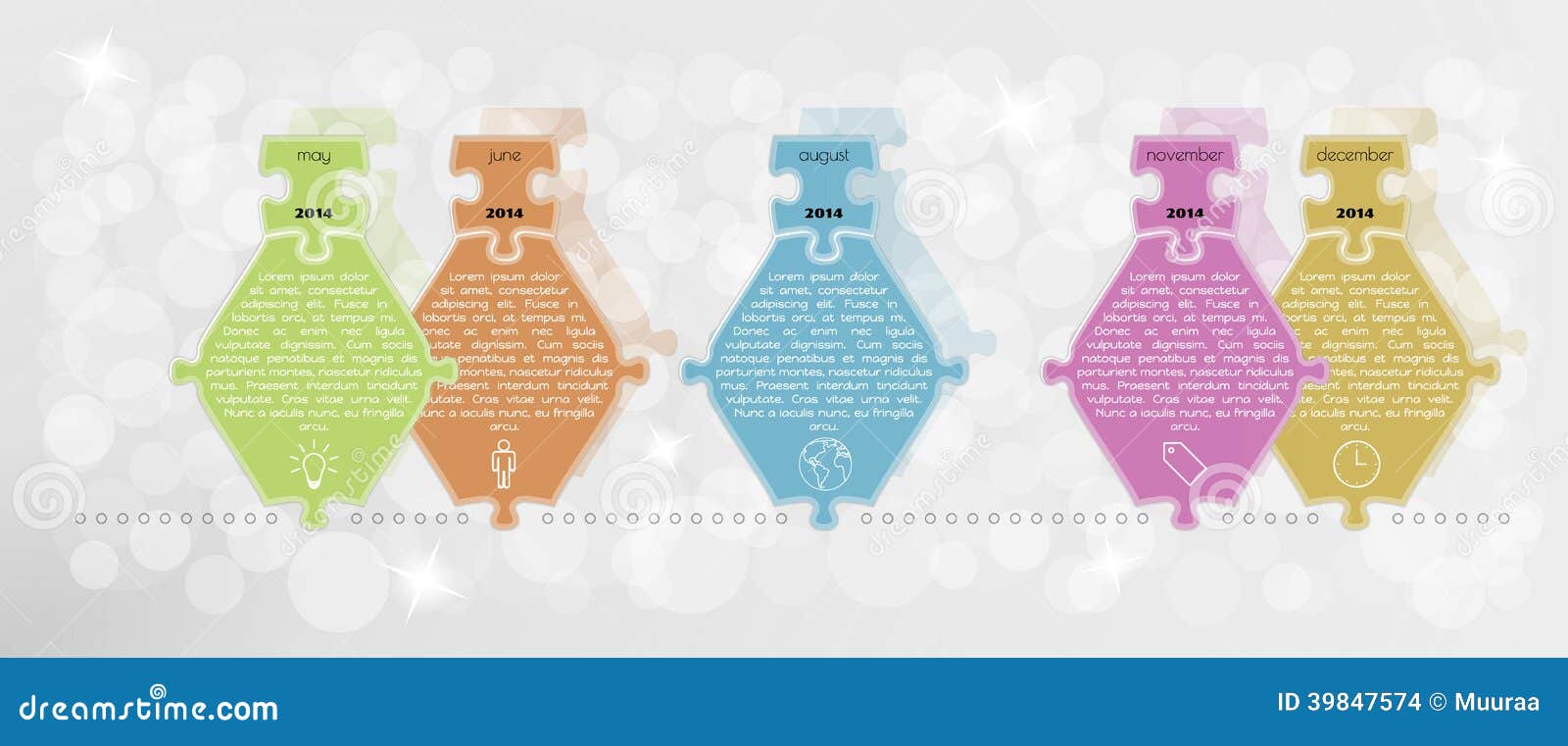 Puzzle Timeline, Table, Schedule, Template, Infographic Vector ...