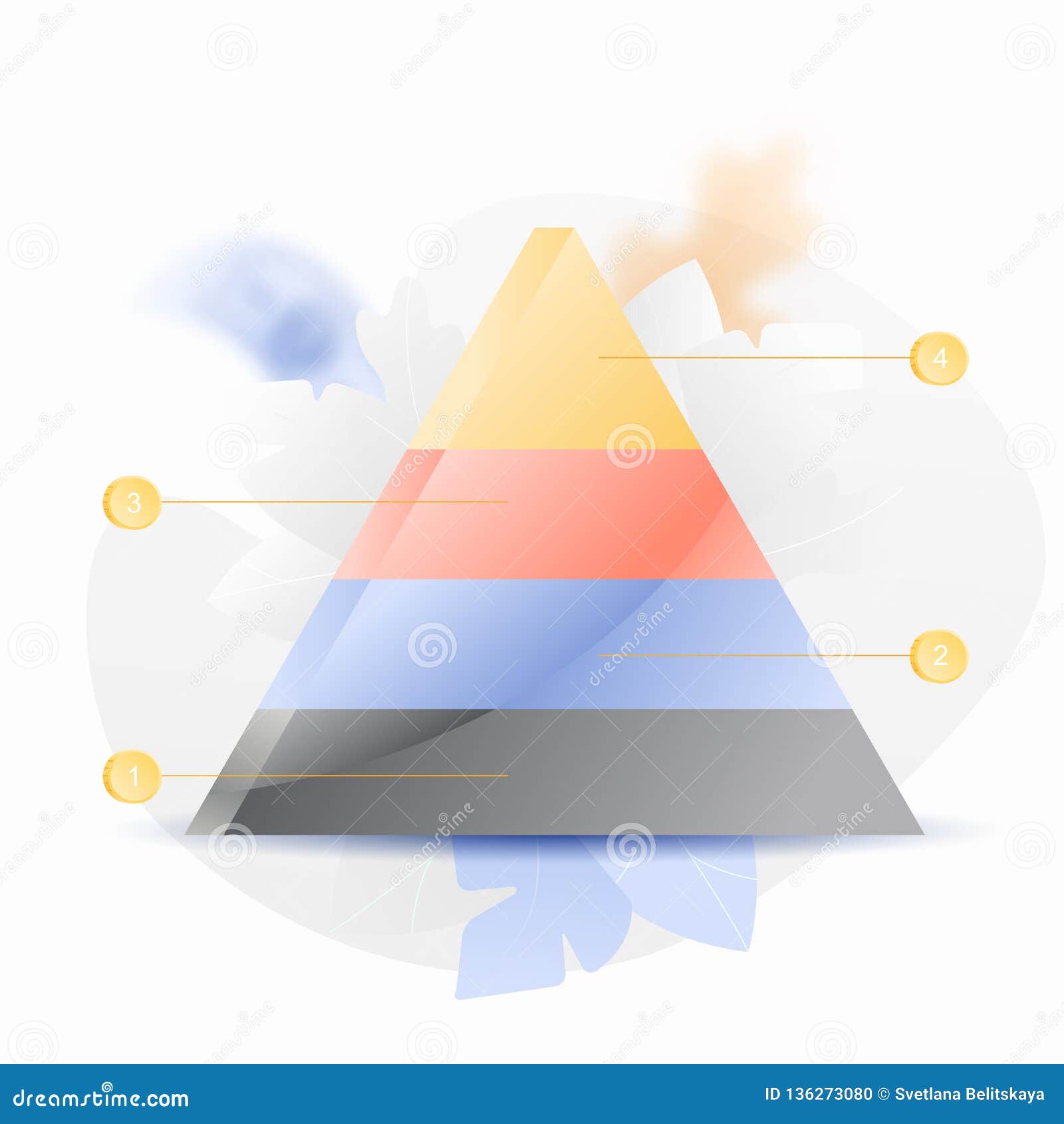 Infographic Pyramid Chart Diagram Template Stock Vector - Illustration ...