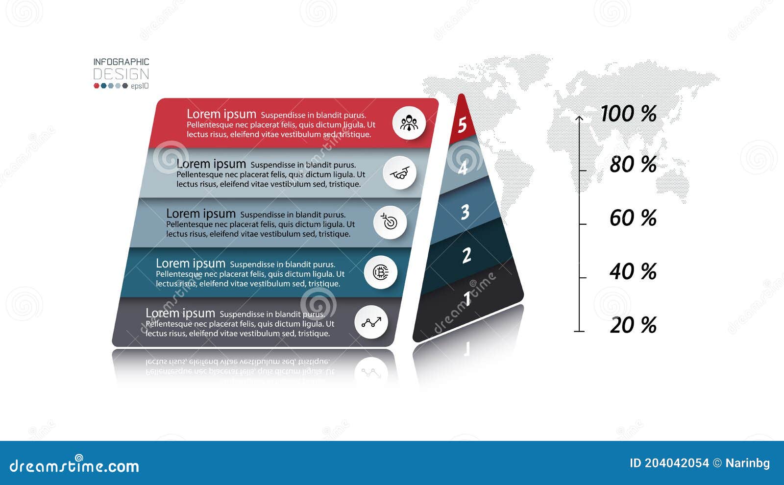 Pyramid Diagrams are Presented through Numerical Data Representation ...
