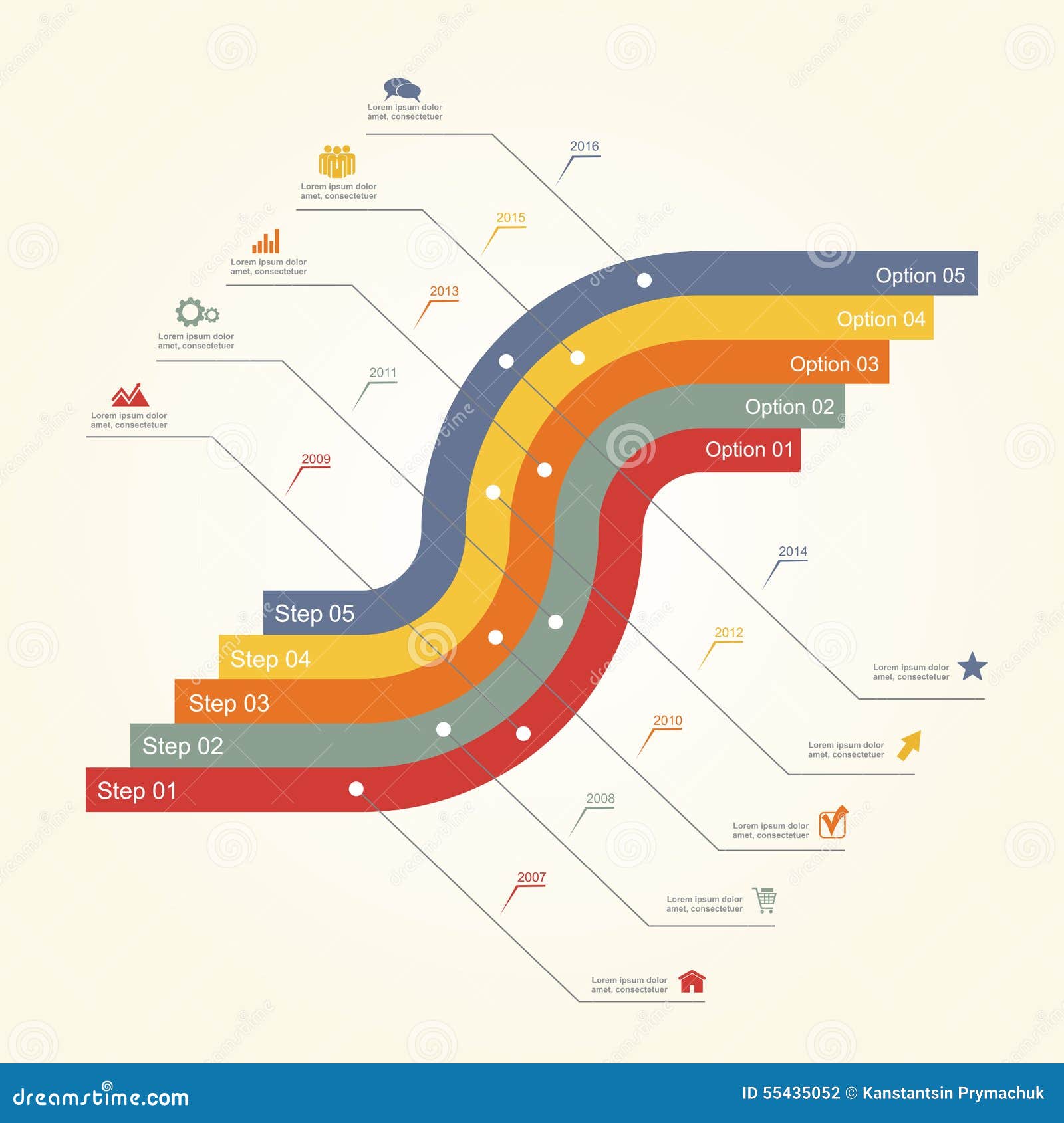 Infographic Rapportmall Med Linjer Och Symboler Vektor Illustrationer ...