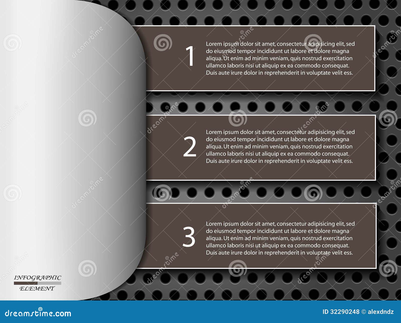 Infographic With Realistic Metallic Texture. Vector In High Quality ...