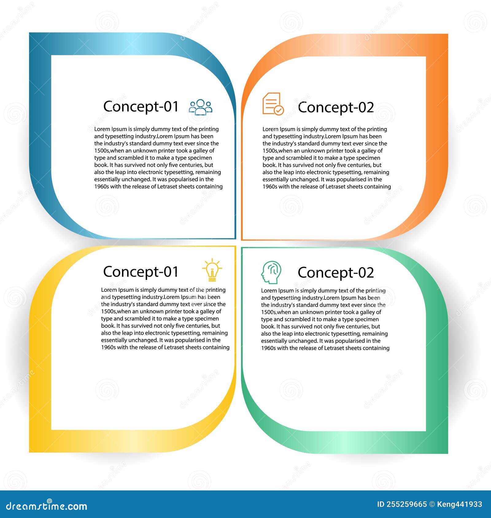 Infographic Rectangle Shape Vector Template Process Concept Step for ...