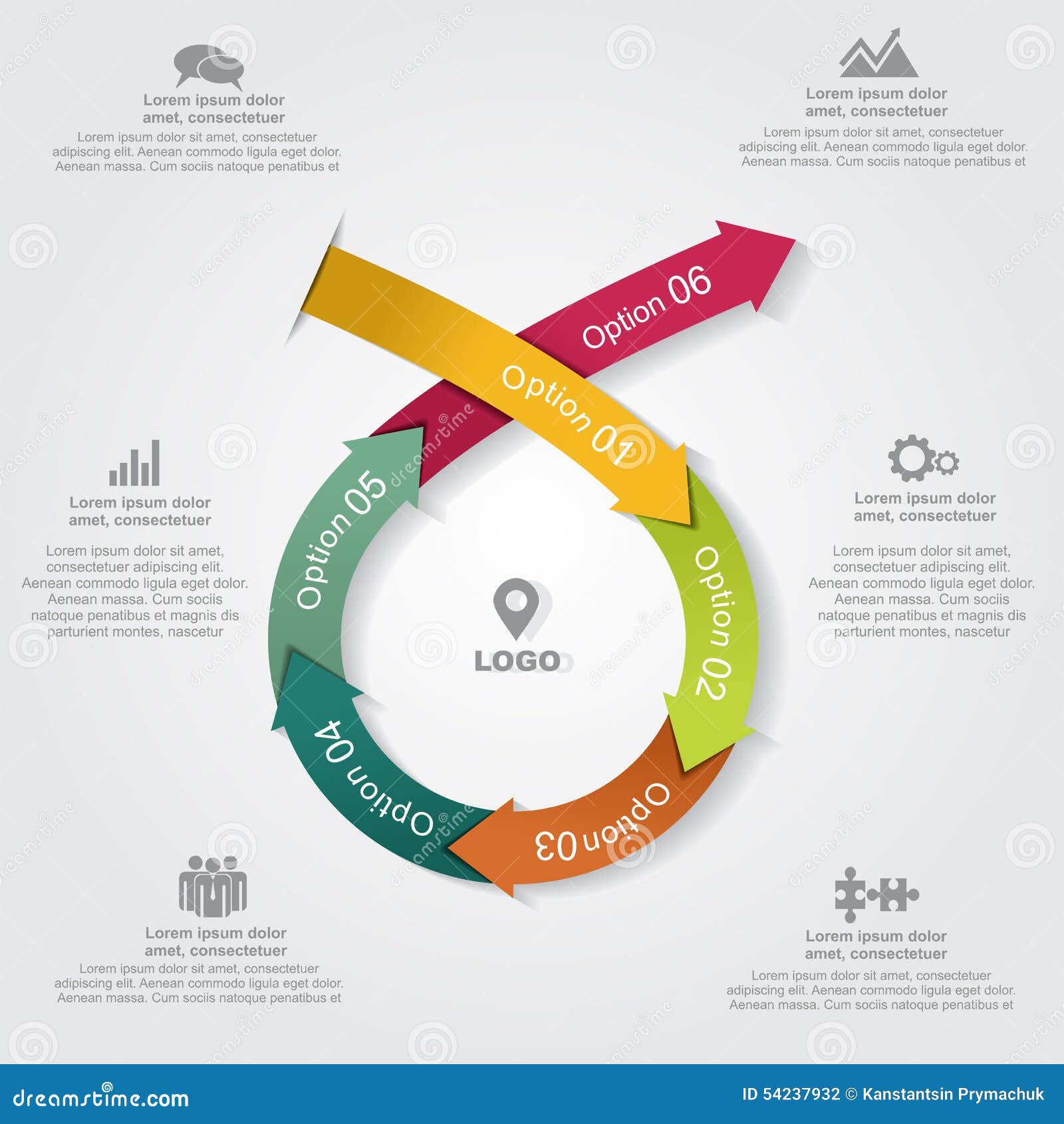Infographic Report Template With Arrows And Icons Vector Illustration ...