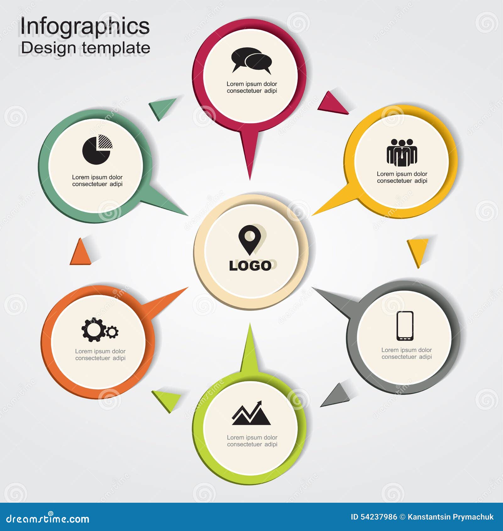 Infographic Report Template With Arrows And Icons Vector Illustration ...