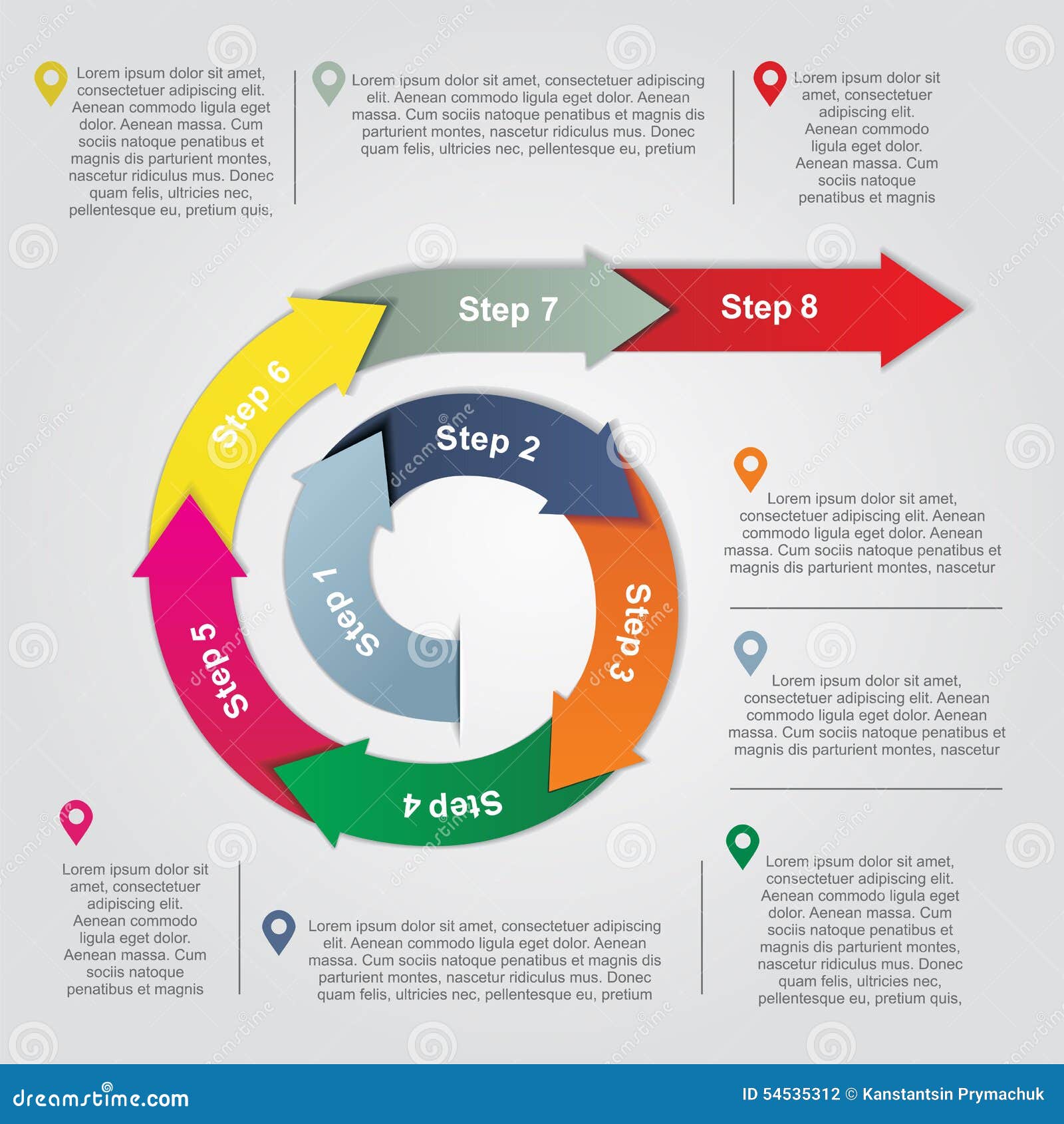 Infographic Report Template with Arrows and Icons Stock Vector ...