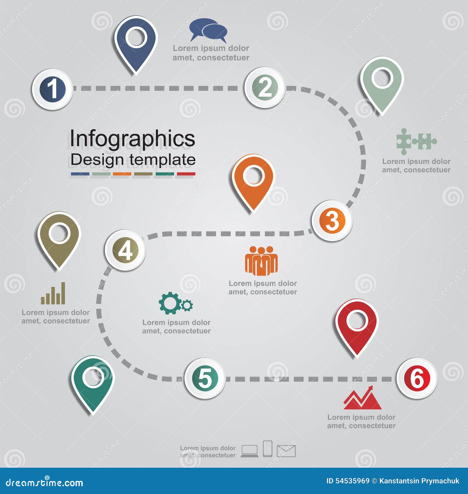 Infographic Report Template with Arrows and Icons Stock Vector ...