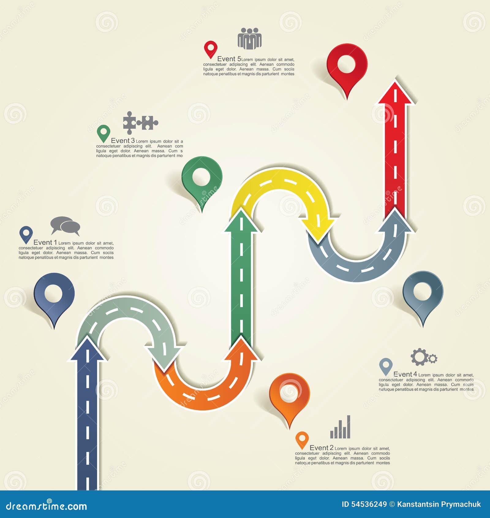 Infographic Report Template with Arrows and Icons Stock Vector ...