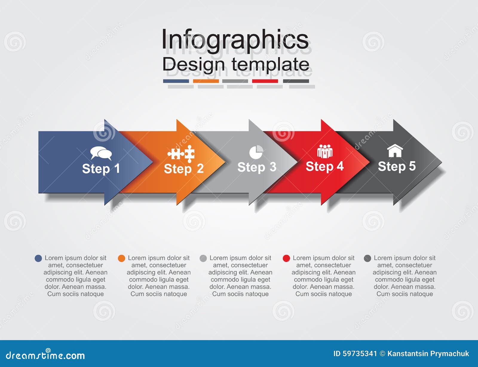 Infographic Report Template with Arrows and Icons Stock Vector ...