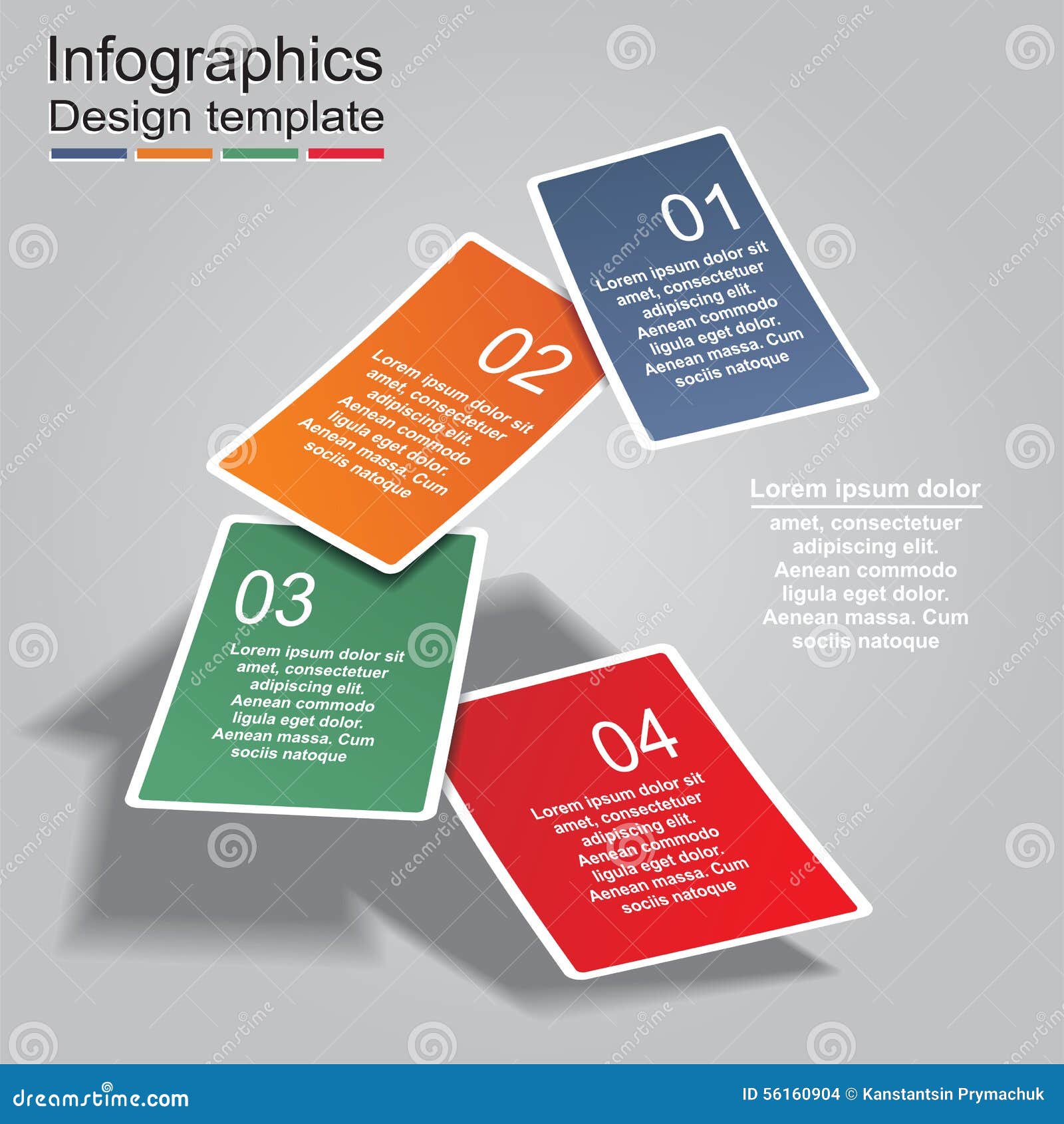 Infographic Report Template with Cards and Icons Stock Vector ...