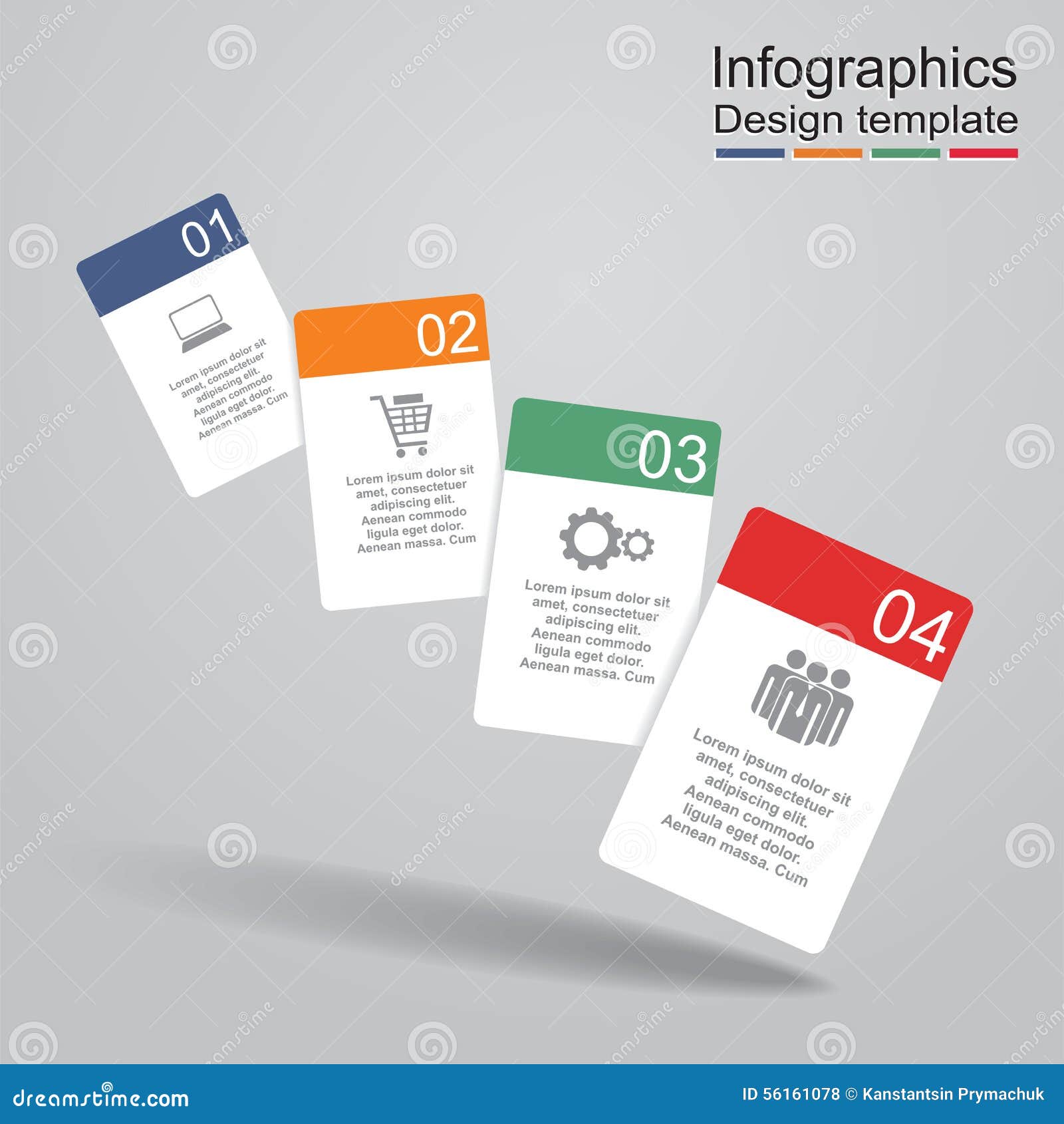 Infographic Report Template with Cards and Icons Stock Vector ...