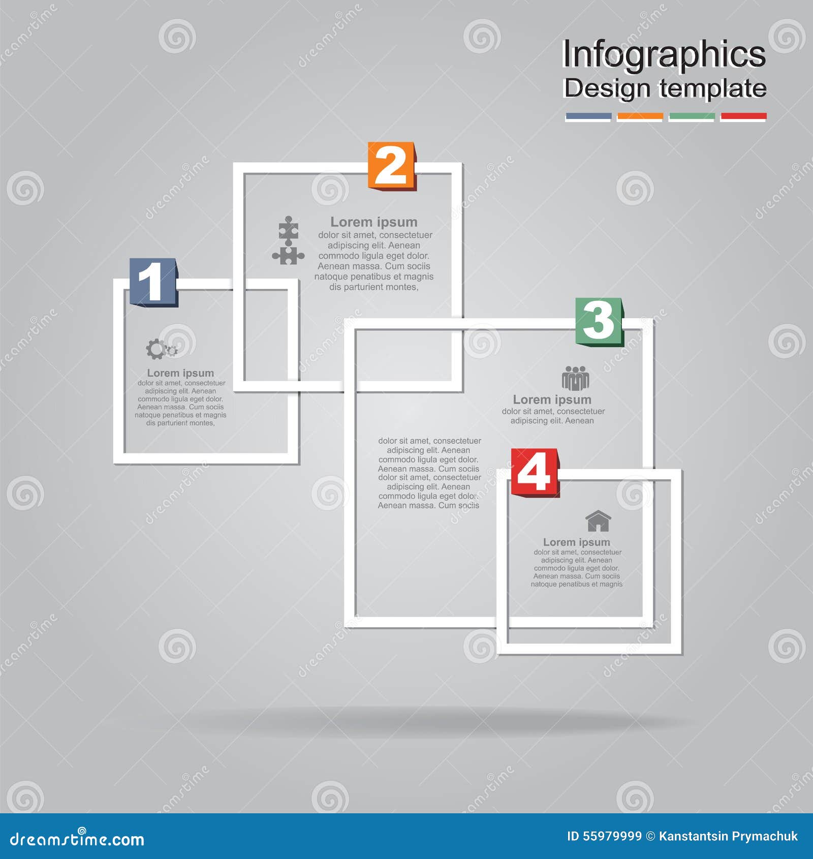 Infographic Report Template with Frames and Icons Stock Vector ...