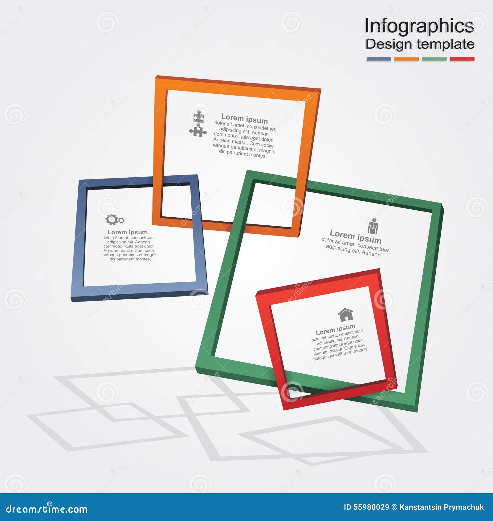 Infographic Report Template with Frames and Icons Stock Vector ...