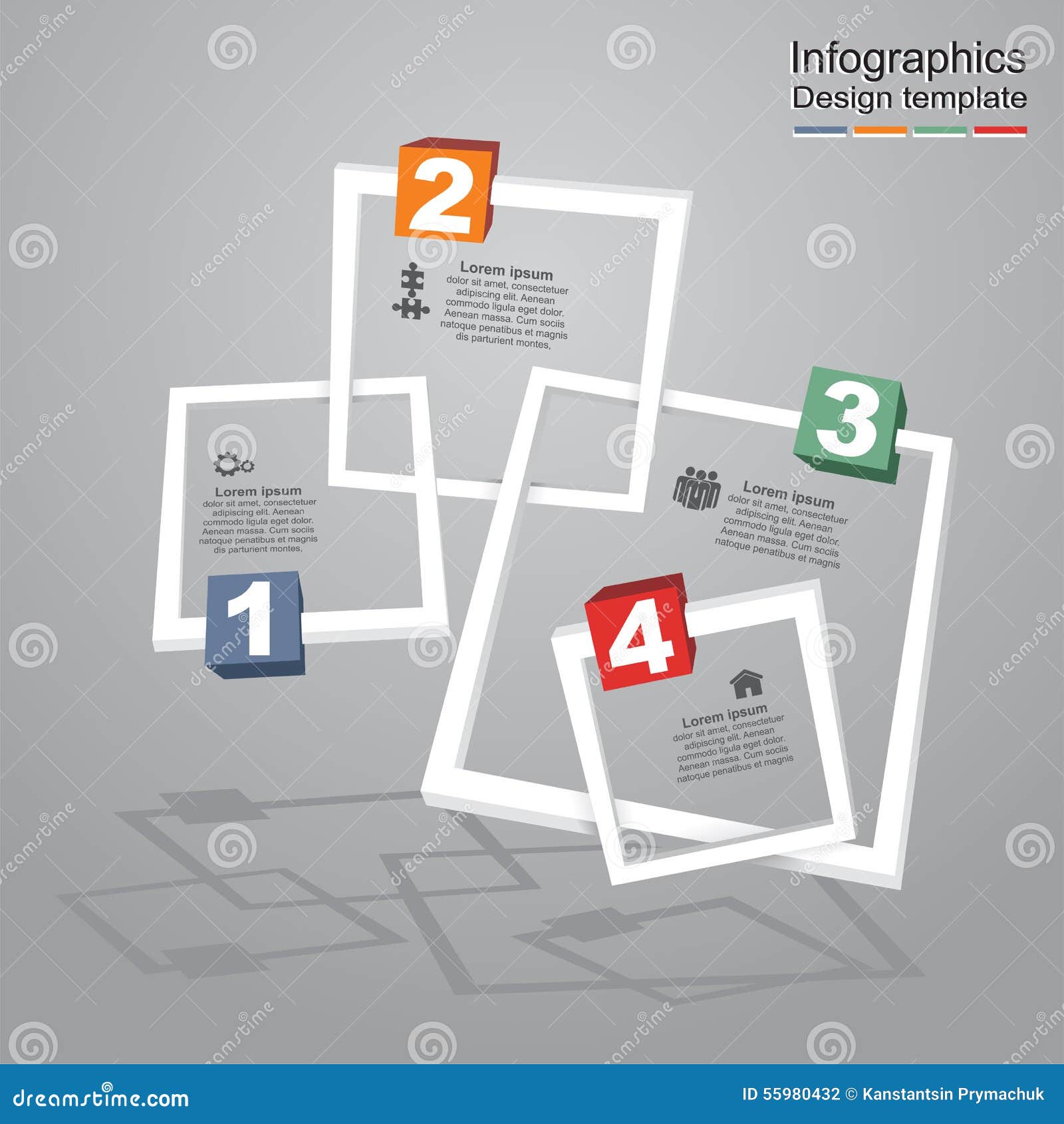 Infographic Report Template with Frames and Icons Stock Vector ...